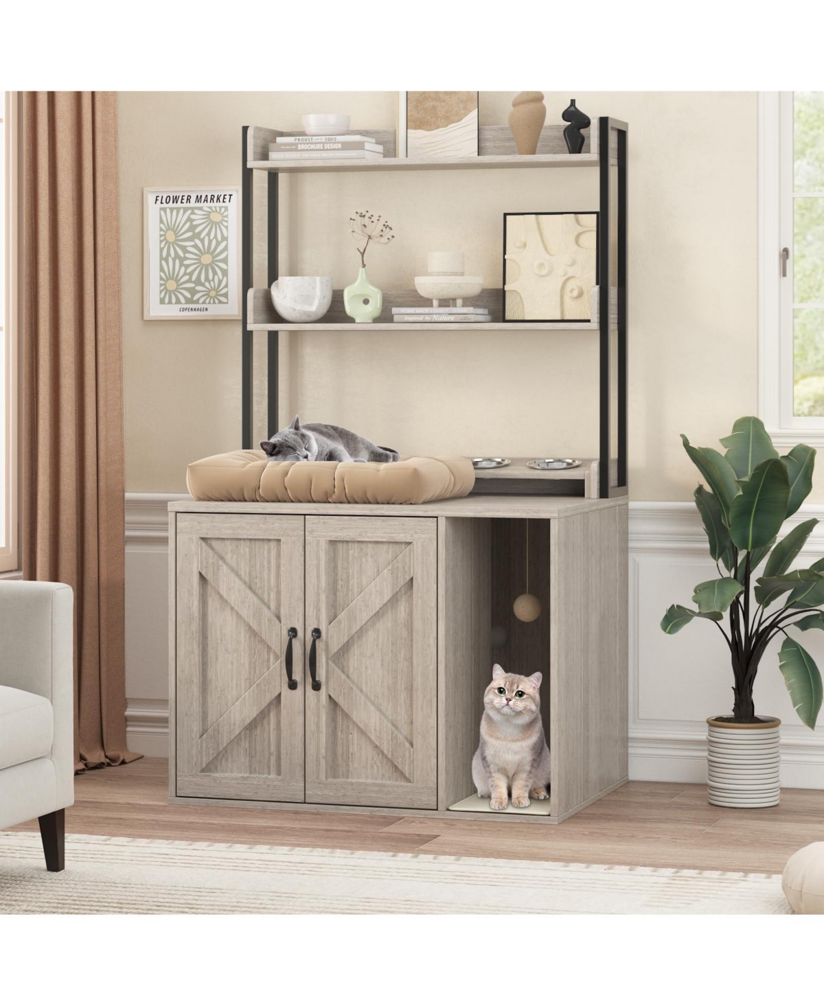 Click here for homfan Modern Wooden Cat Litter Box Enclosure Cabi... prices