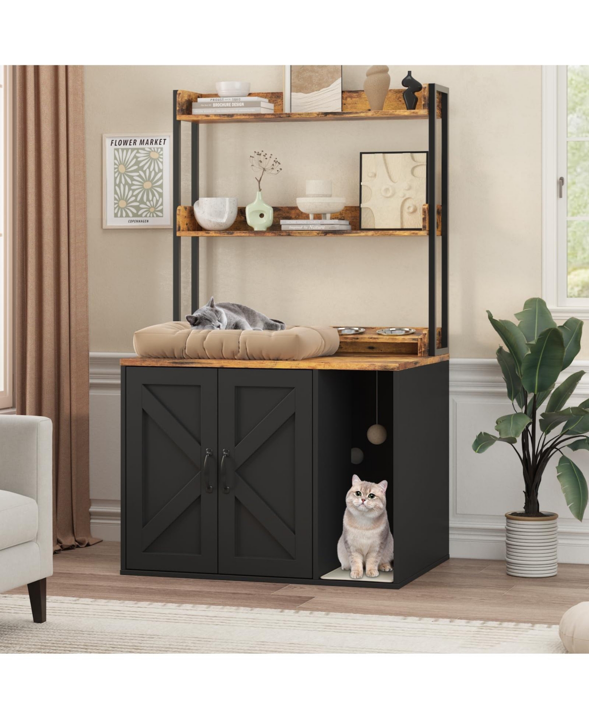 Click here for homfan Modern Wooden Cat Litter Box Enclosure Cabi... prices