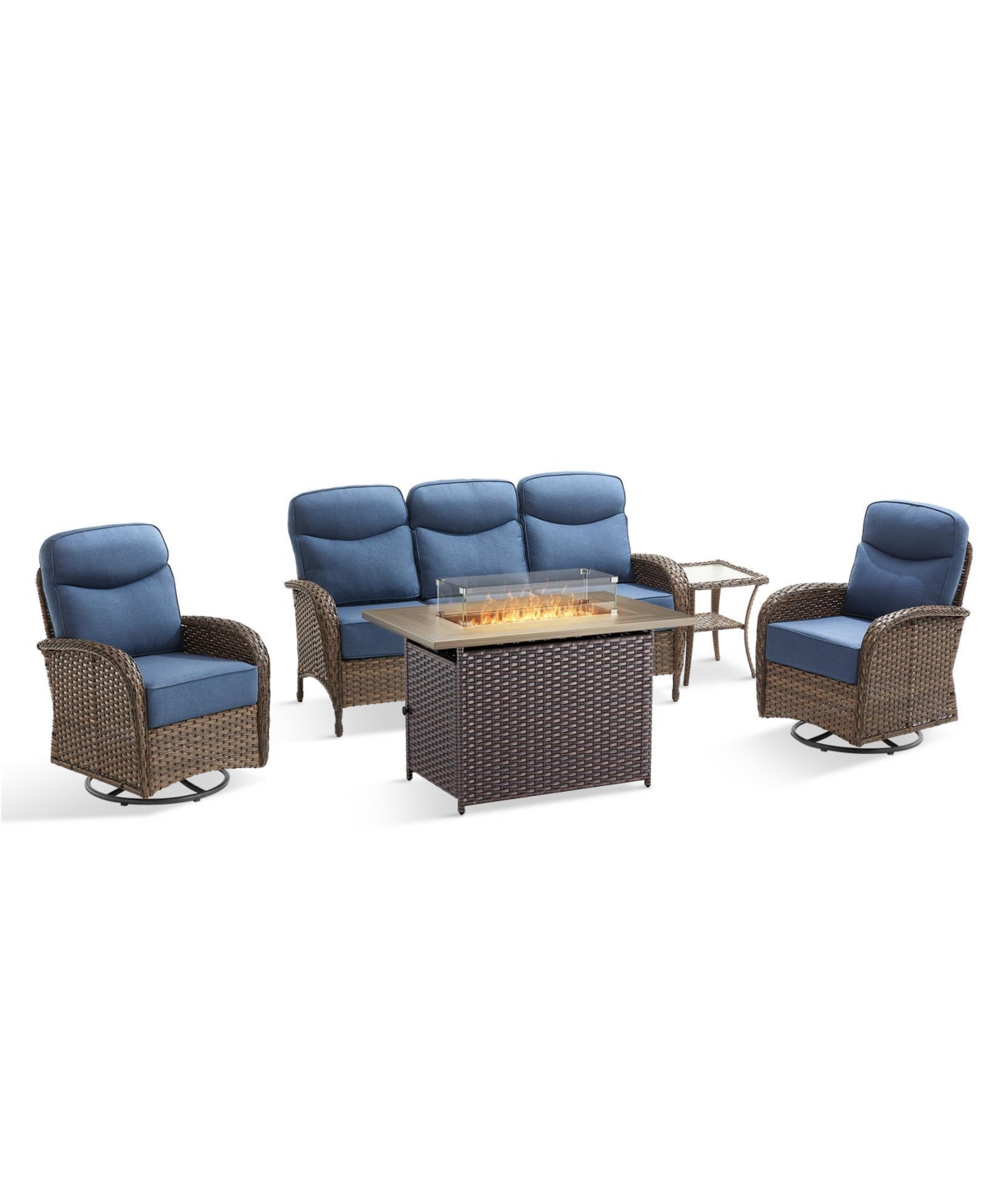 Click here for Pocassy Cushion Patio Furniture Set with Fire Pit... prices