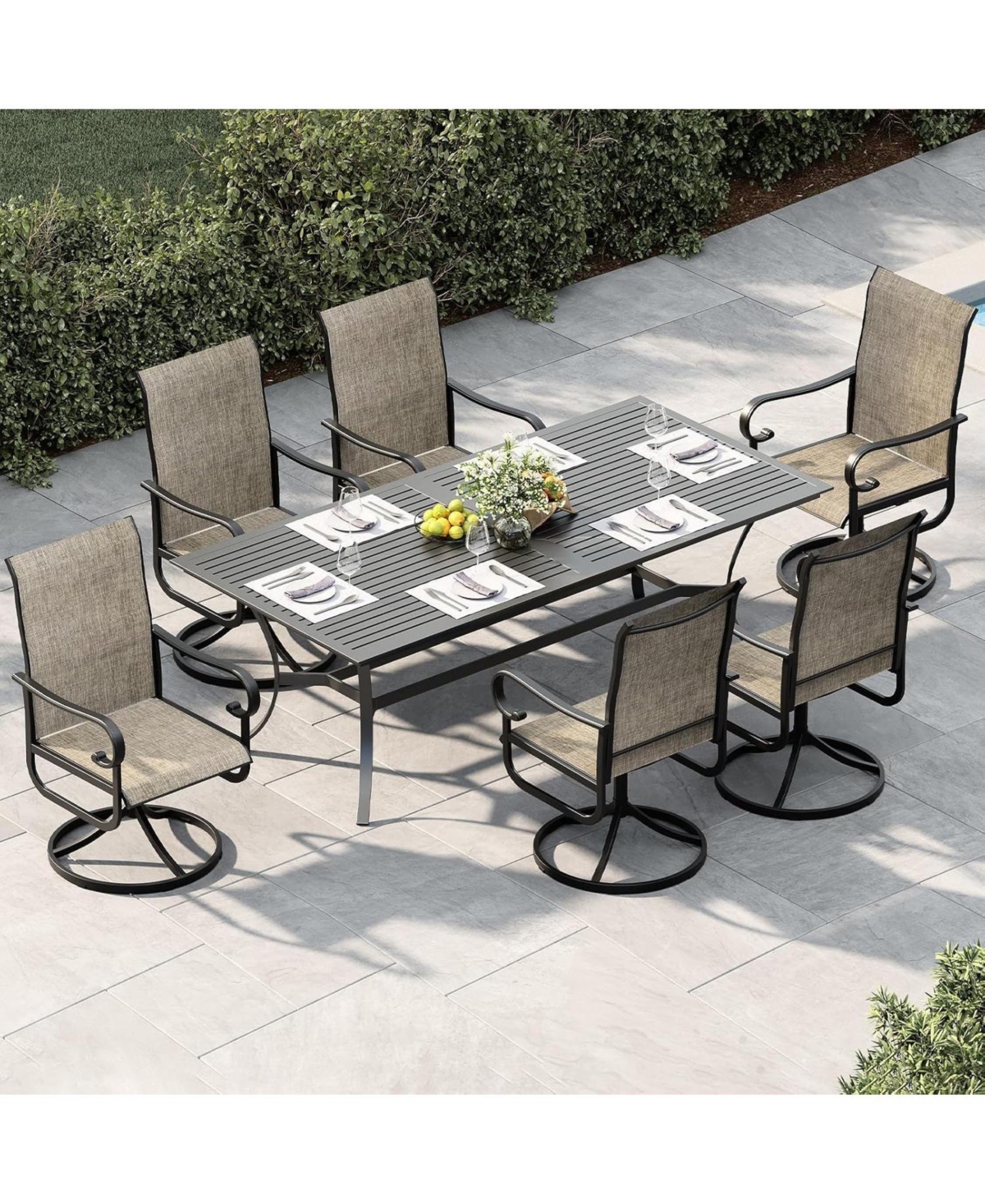 Click here for gaomon Set of 6 Patio Swivel Rocking Chairs  Texti... prices