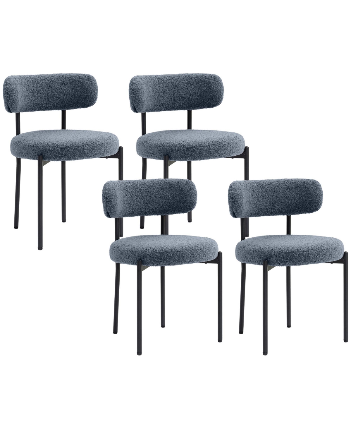 Click here for Homcom Boucle Dining Chairs with Curved Backrest... prices