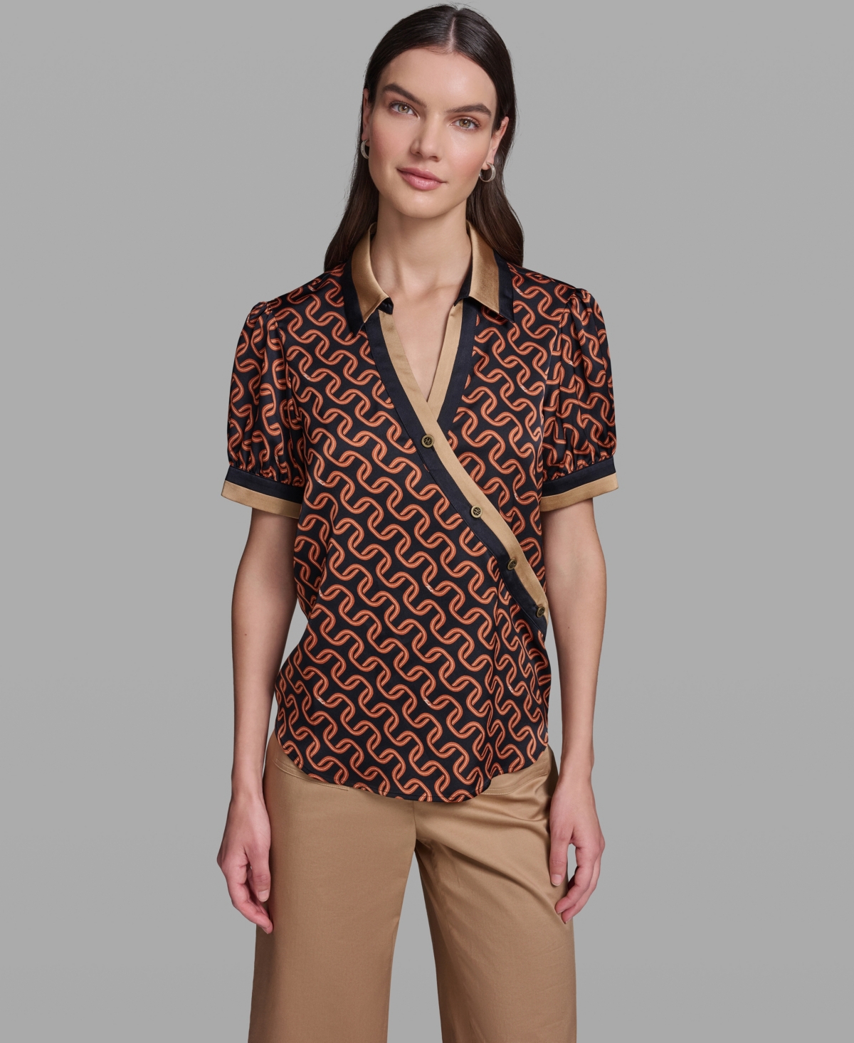 Click here for Karl Lagerfeld Paris Womens Geometric Print Satin... prices