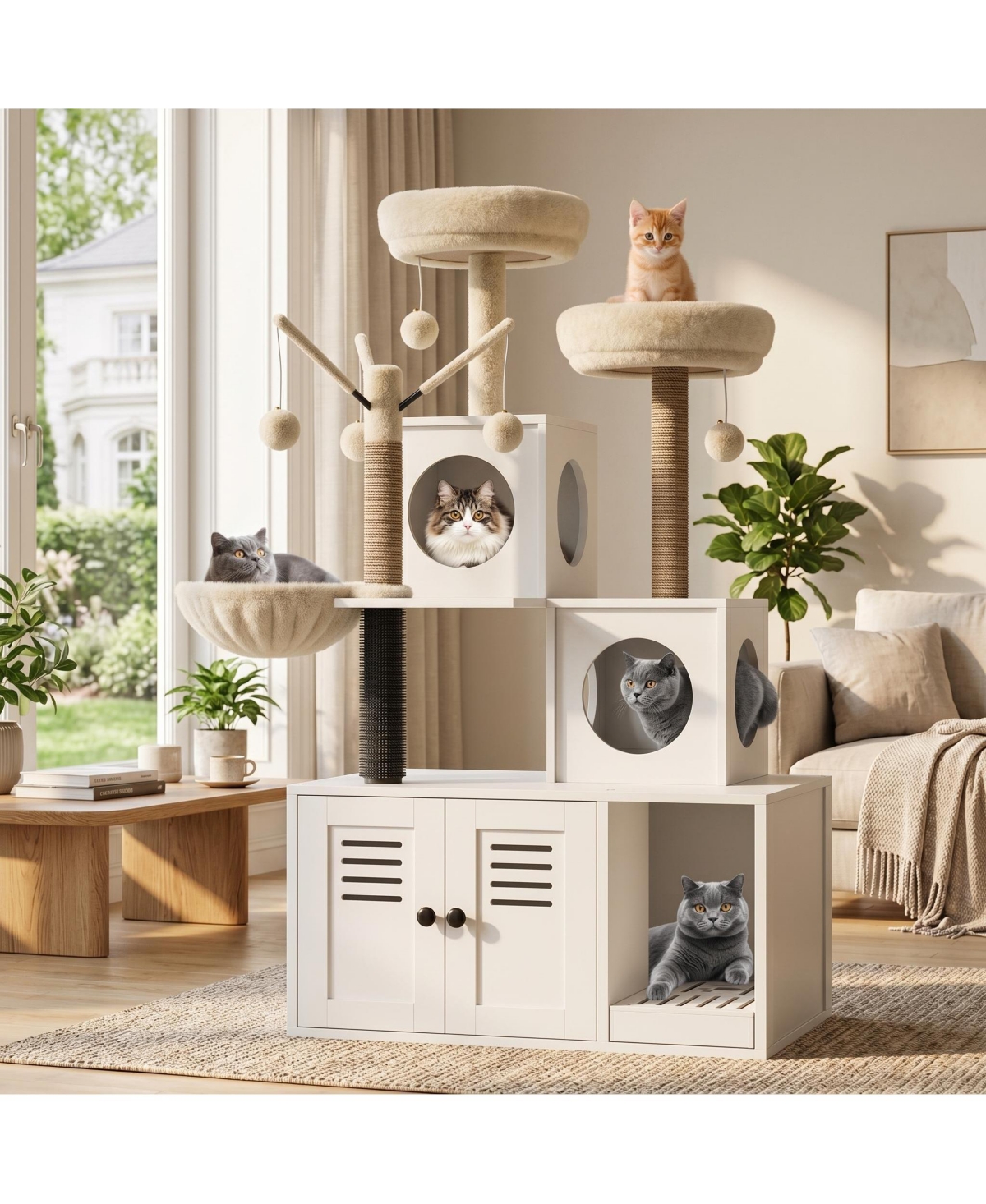 Click here for Homfan 2-in-1 Modern Cat House & Litter Box Enclos... prices
