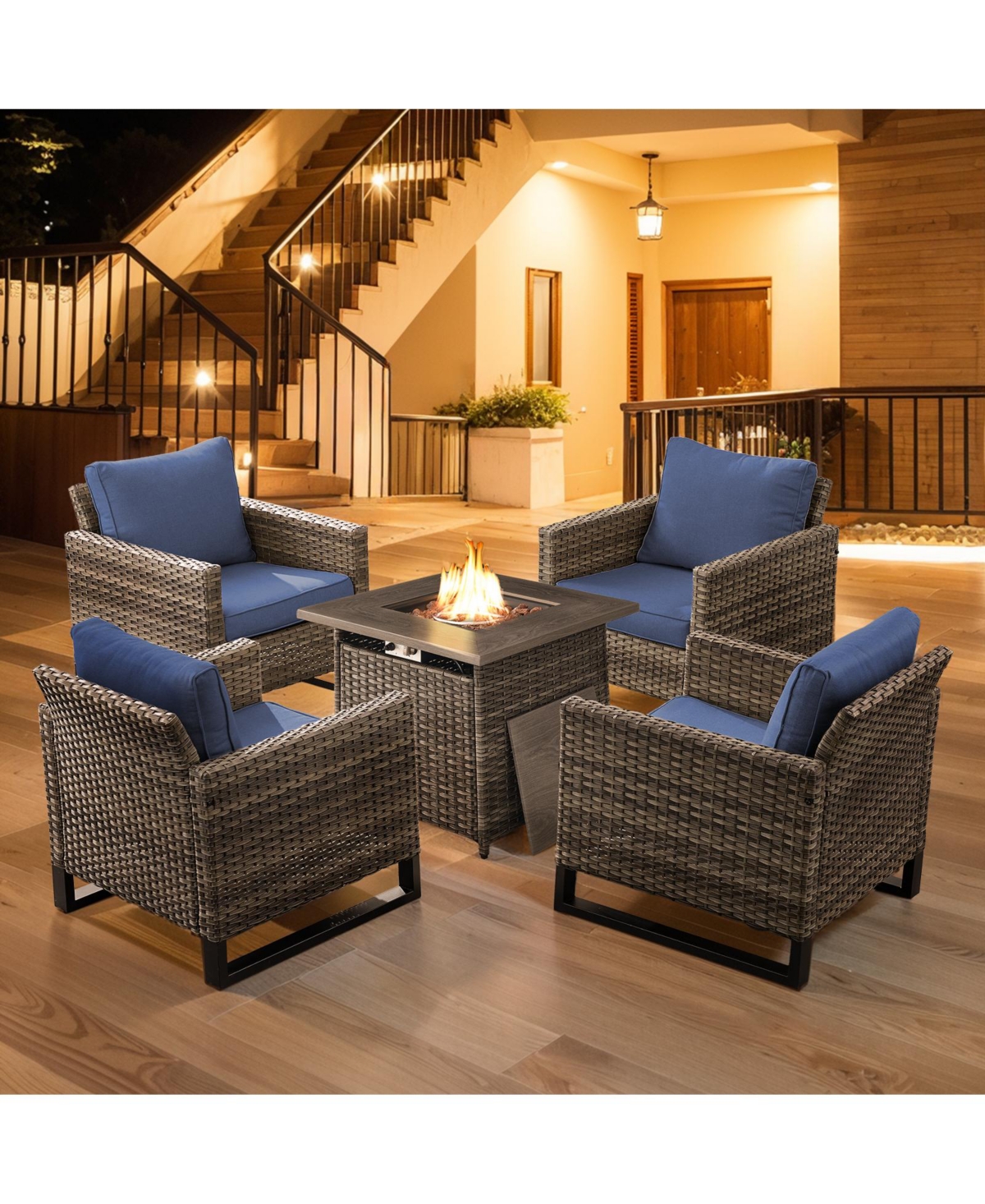 Click here for Pocassy 5 Pieces Patio Furniture Set with Fire Pit... prices