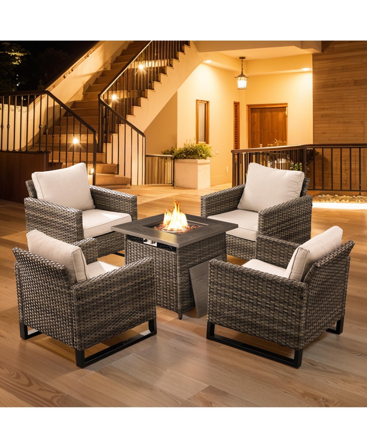 Click here for Pocassy 5 Pieces Patio Furniture Set with Fire Pit... prices