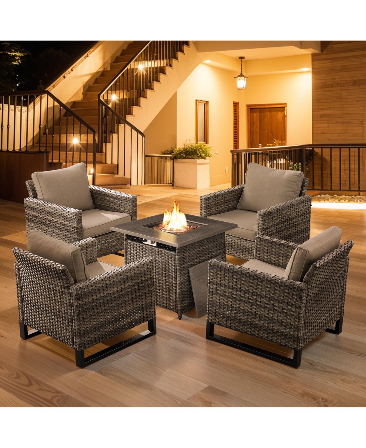 Click here for Pocassy 5 Pieces Patio Furniture Set with Fire Pit... prices