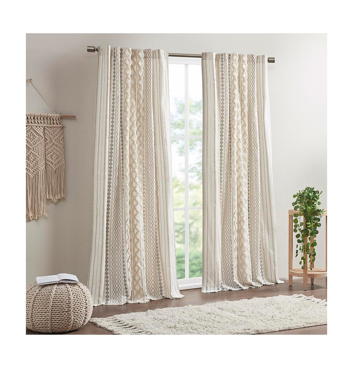Click here for Avobird Cotton Printed Curtain Panel with Chenille... prices
