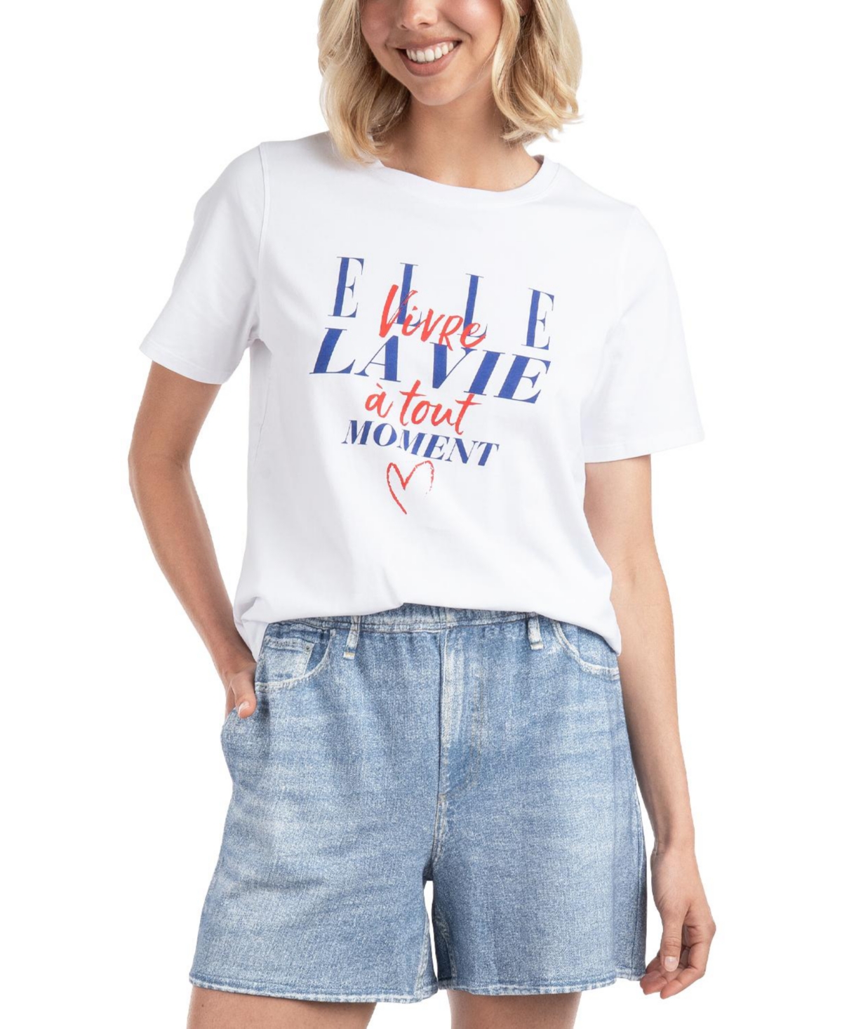 Click here for Elle Collection Womens Graphic Tee - White prices