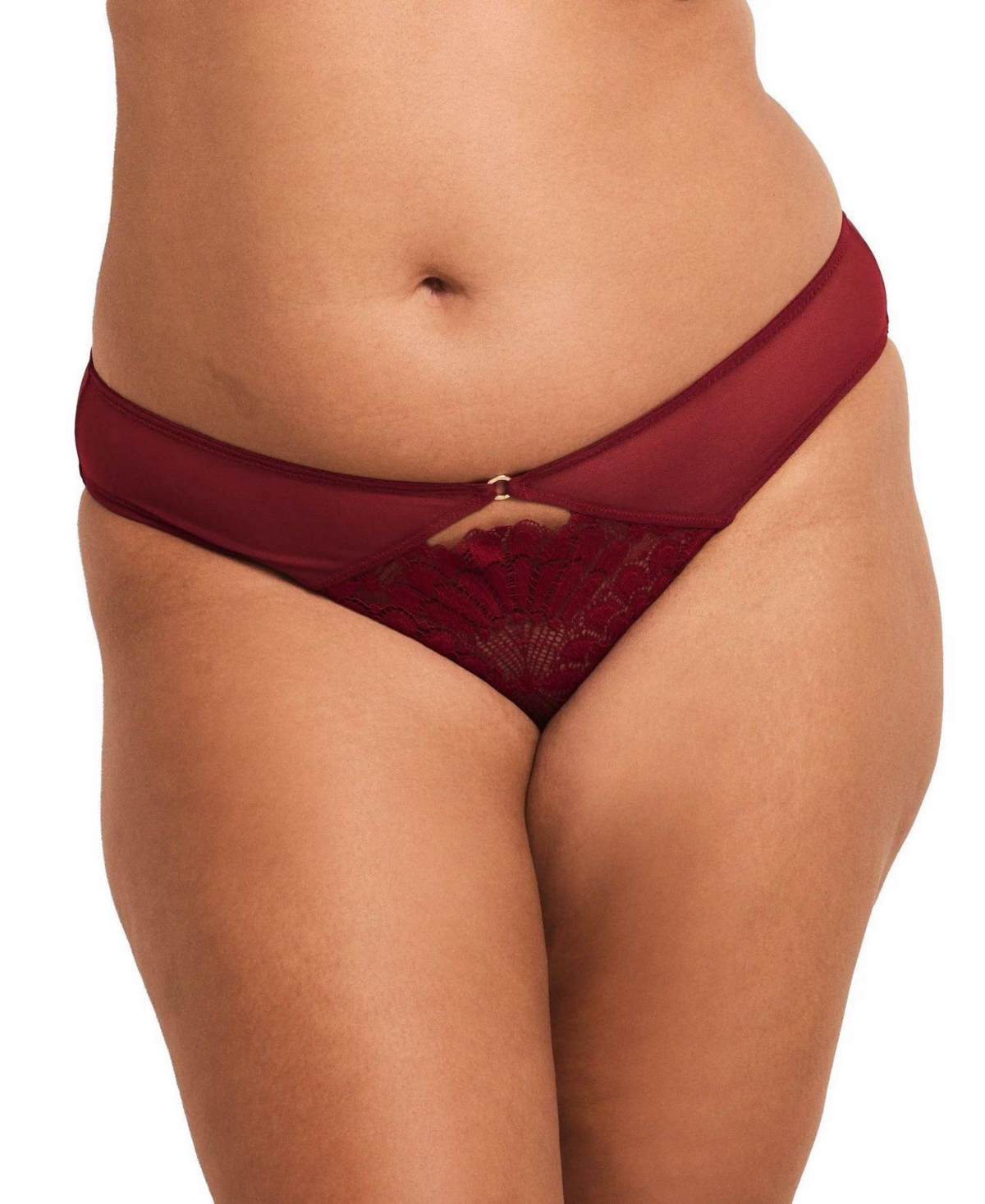Click here for Adore Me Plus Size Albanne Bikini Panty - Dark red prices
