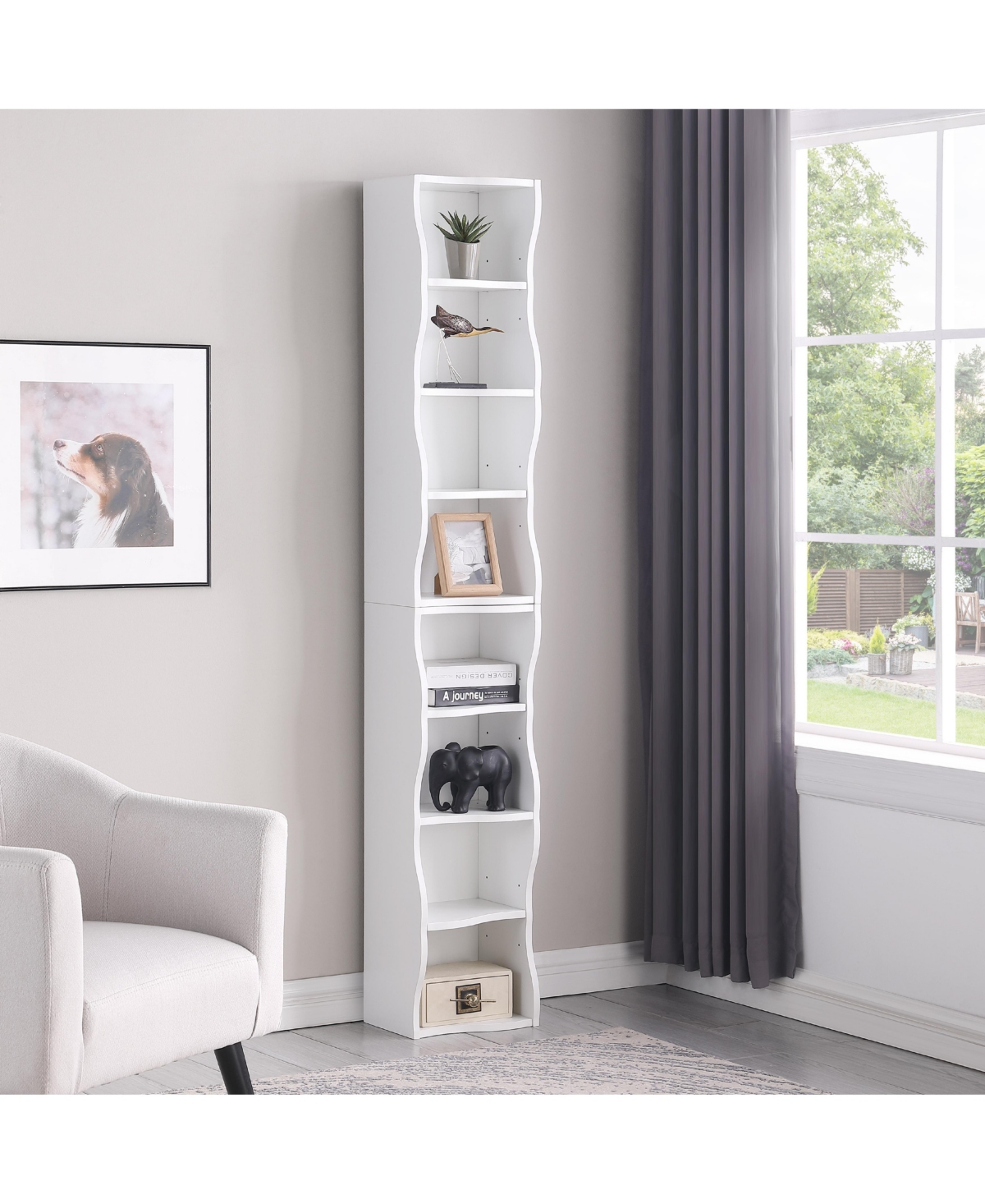 Click here for Flynama Ultra-Thin 8-Layer Wavy Border Bookshelf D... prices