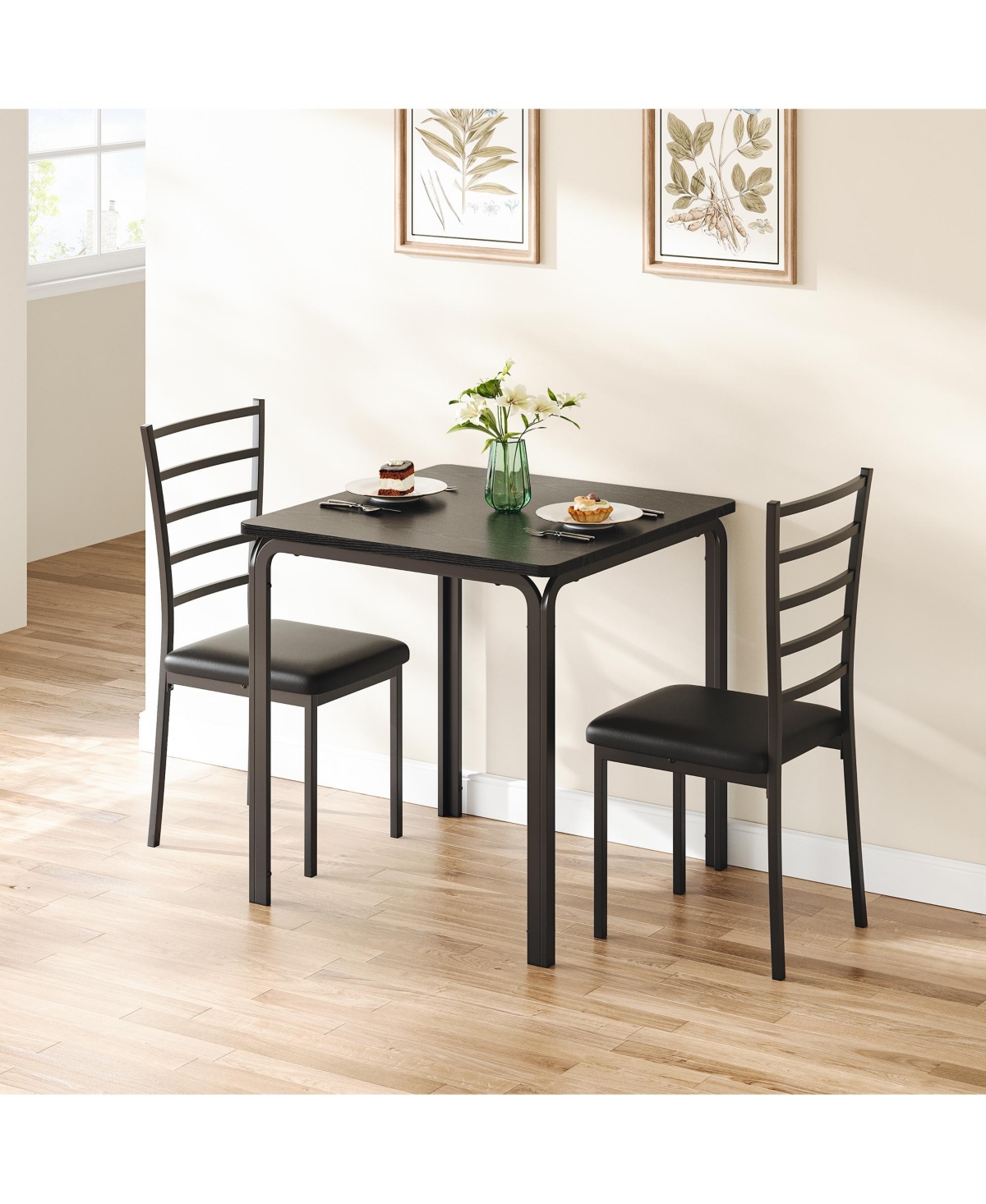 Click here for homfan Small Dining Table Set for 2  3 Piece Squar... prices