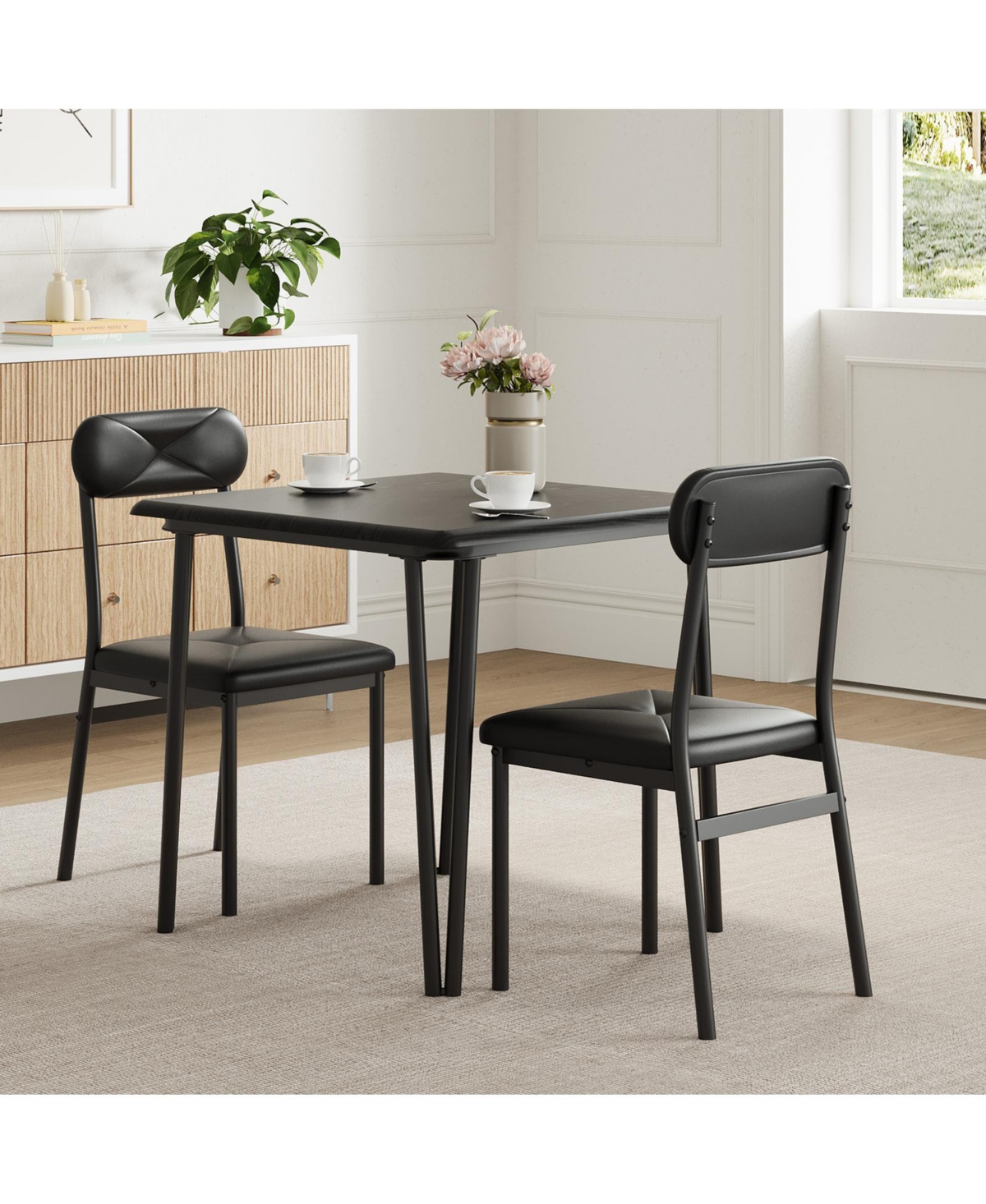 Click here for homfan 3 Pieces Dining Table Set  Square Kitchen T... prices