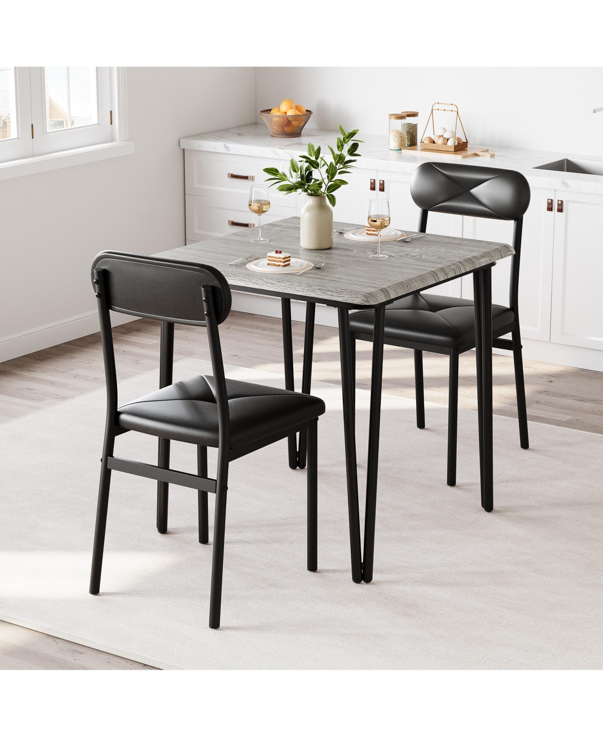 Click here for homfan 3 Pieces Dining Table Set  Square Kitchen T... prices