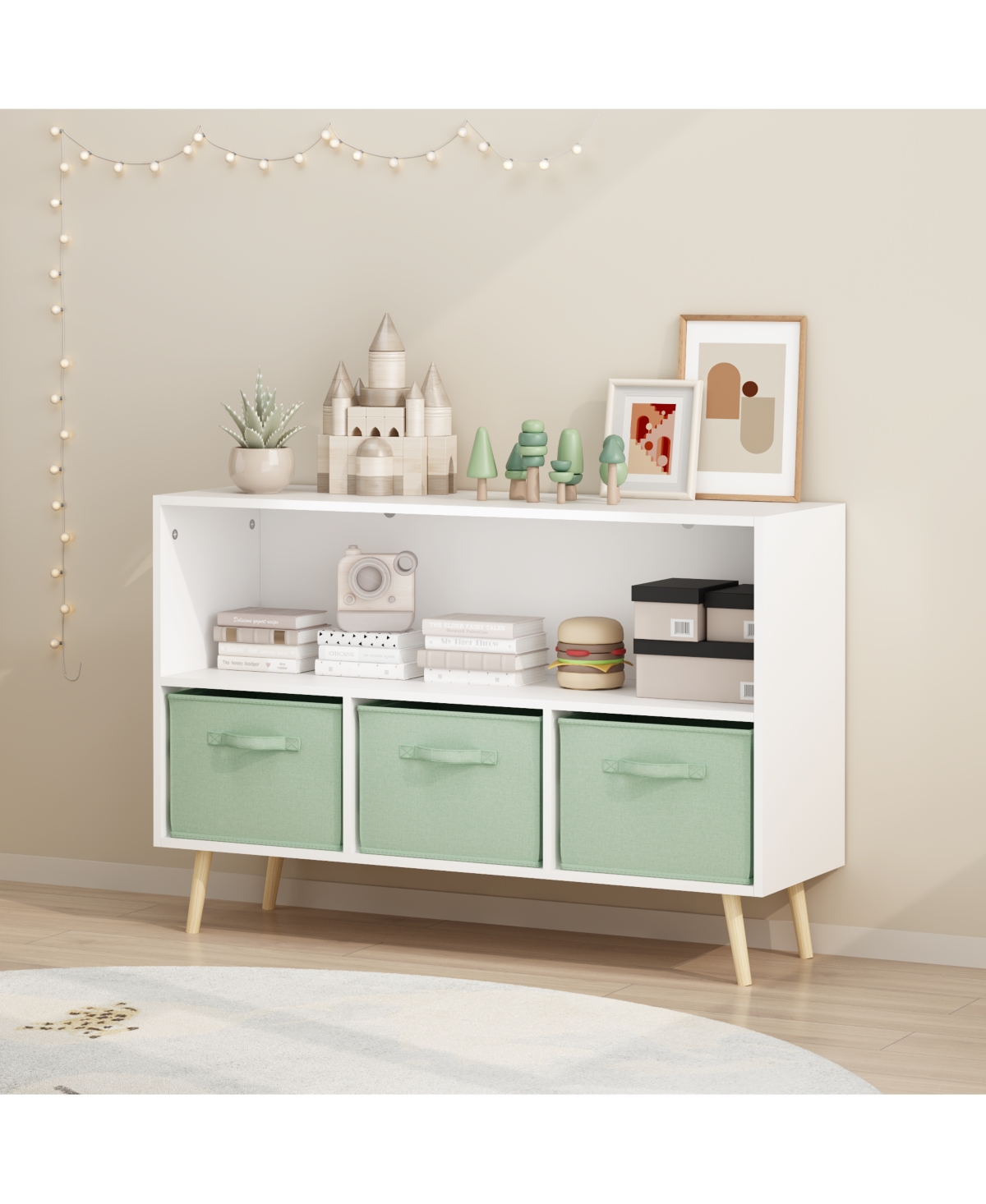 Click here for Flynama Kids Bookcase with Fabric Drawers and Toy... prices