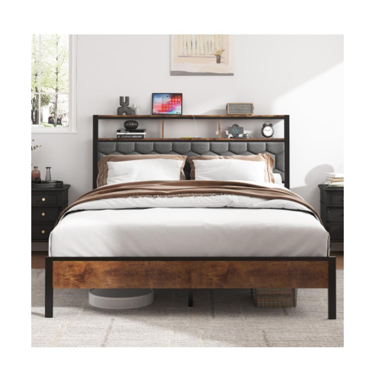 Click here for Lucky One Queen Size Wooden Platform Bed Frame wit... prices