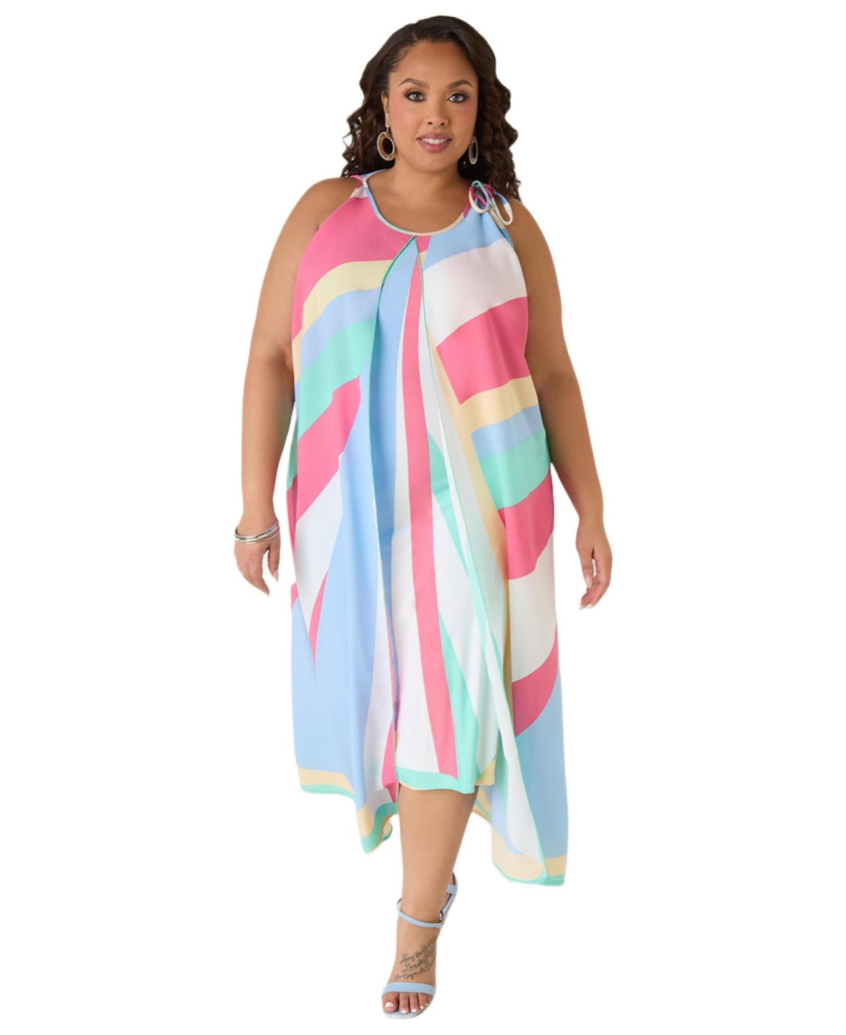 Click here for Ashley Stewart Womens Plus Size Cape Effect Stripe... prices