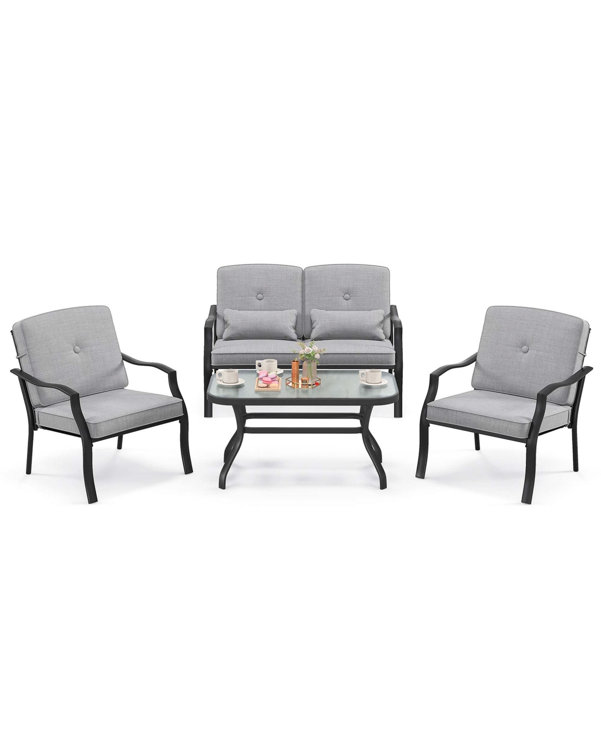Click here for Costway 4 Piece Patio Furniture Set Outdoor Conver... prices