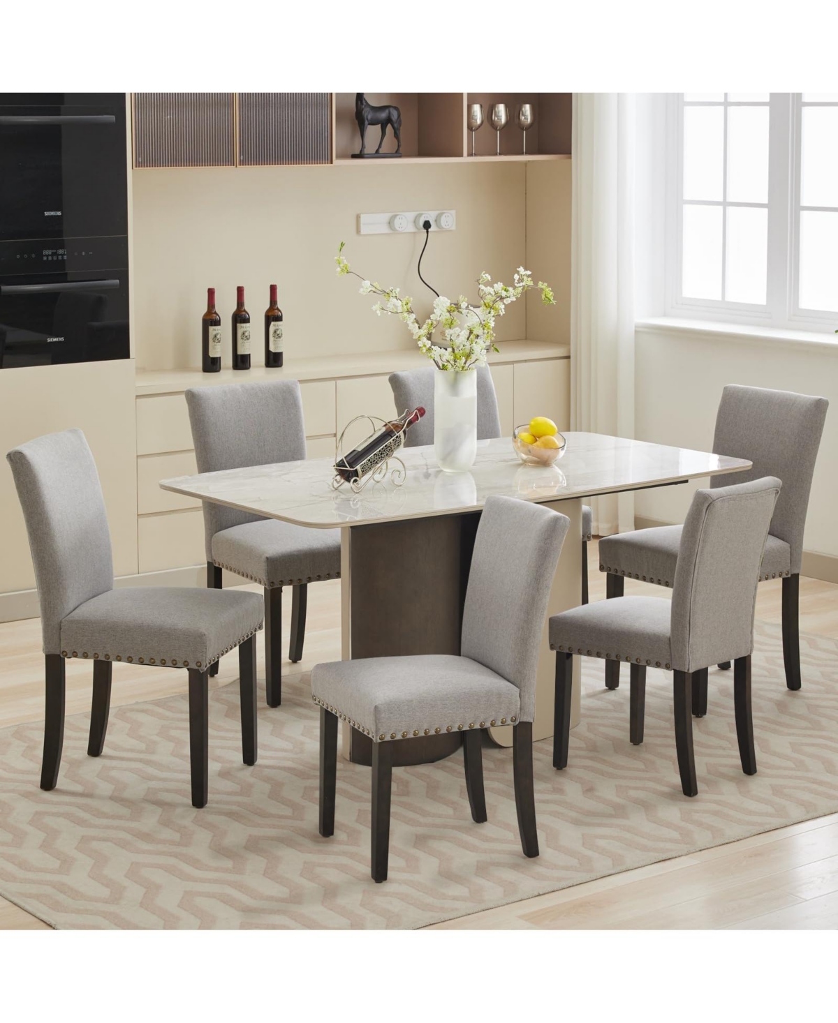 Click here for homfan Set of 6 Modern Upholstered Dining Chairs S... prices