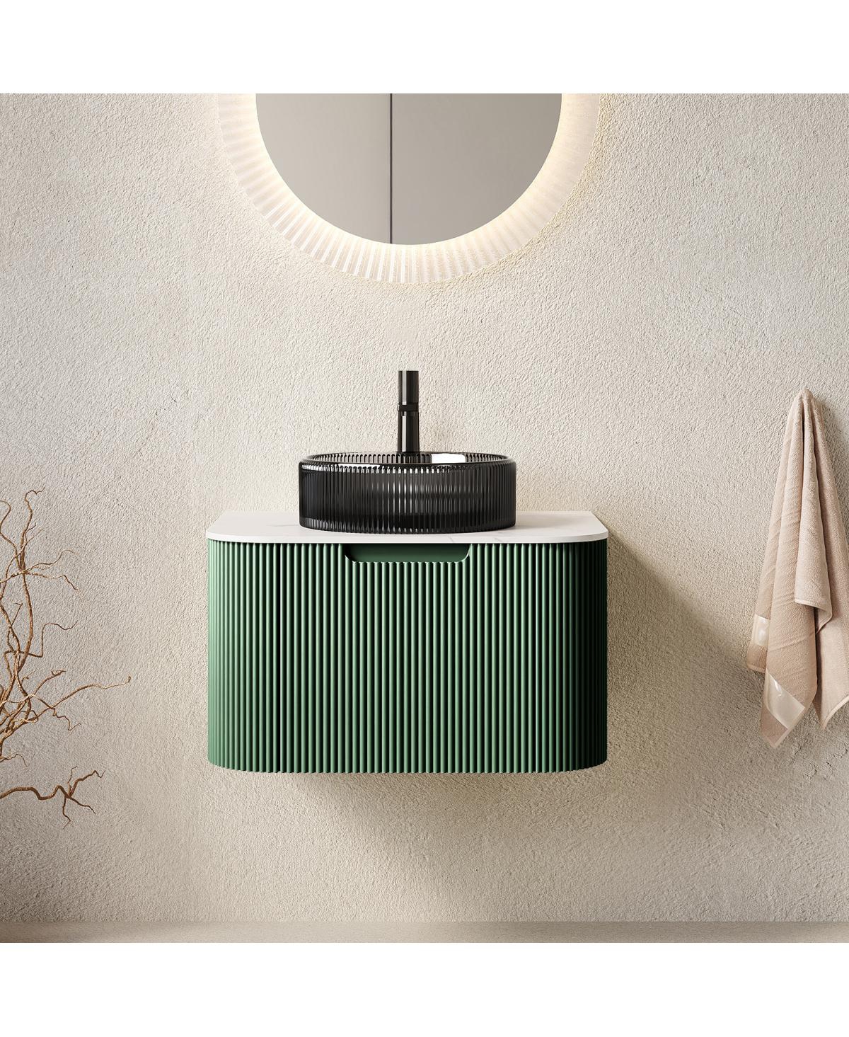 Click here for Sillysis Wall-Mounted Bathroom Vanity with Crystal... prices