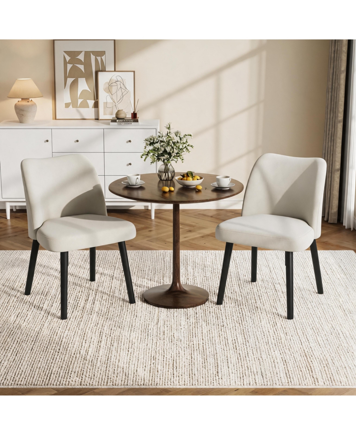 Click here for homfan Set of 2 Velvet Upholstered Dining Chairs... prices