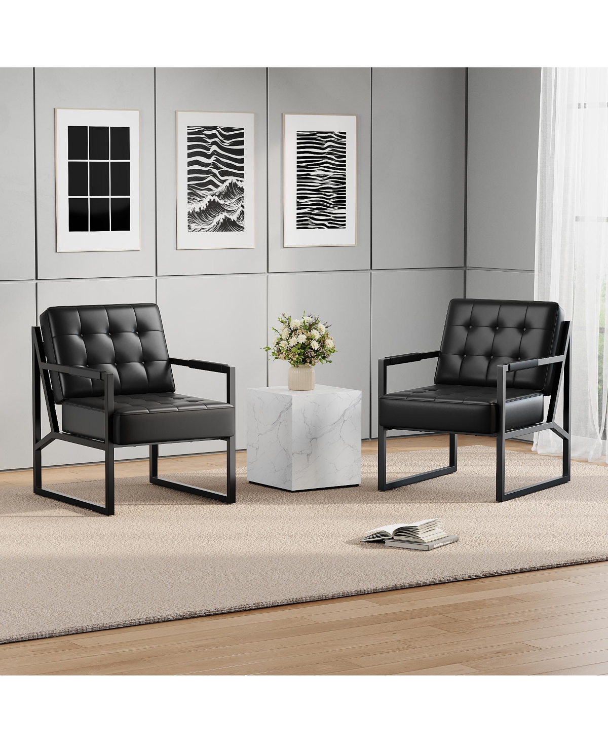 Click here for homfan Set of 2 Mid-Century Modern Accent Chair  P... prices