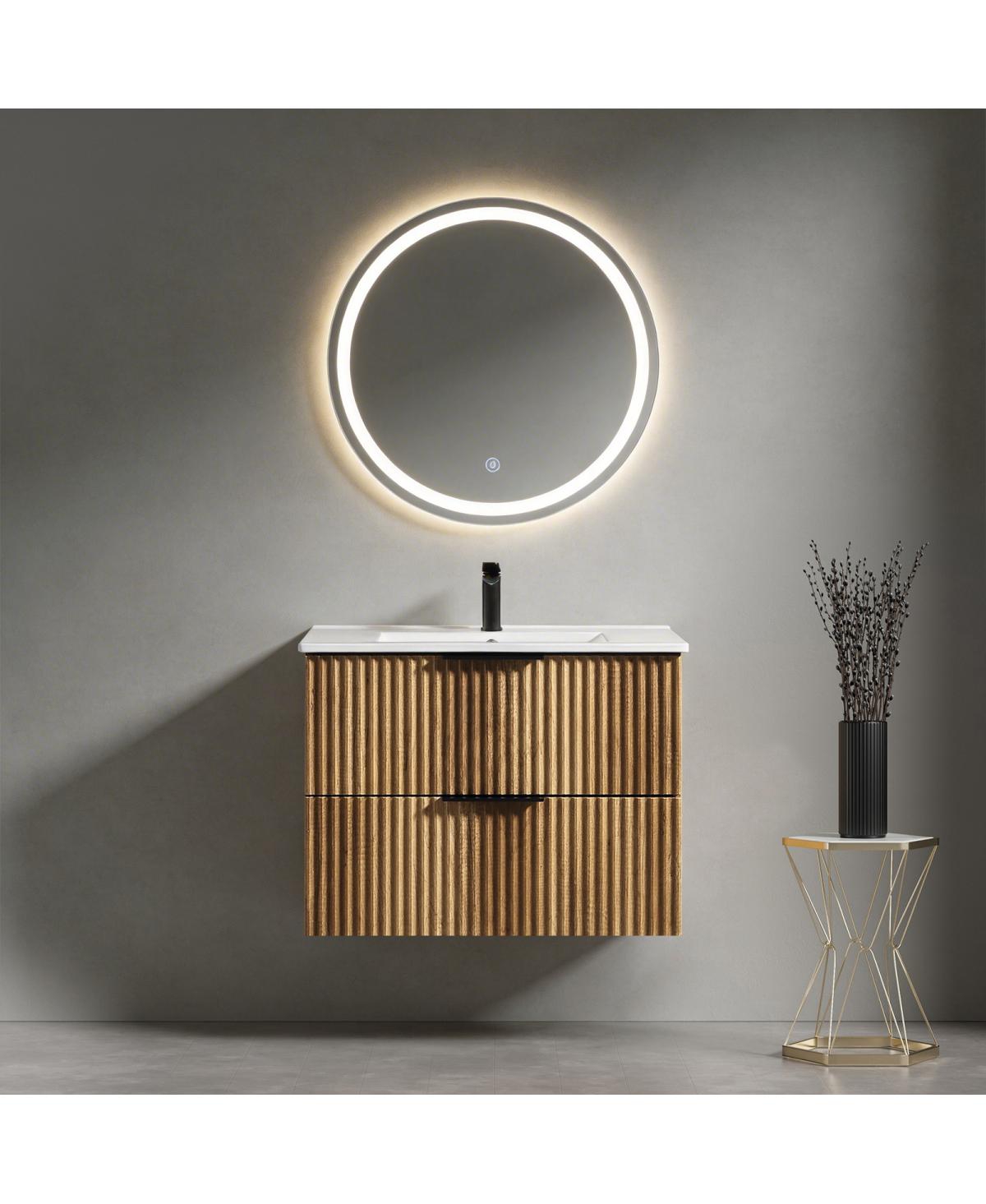 Click here for Sillysis Wall Mounted Bathroom Vanity with 3D Flut... prices