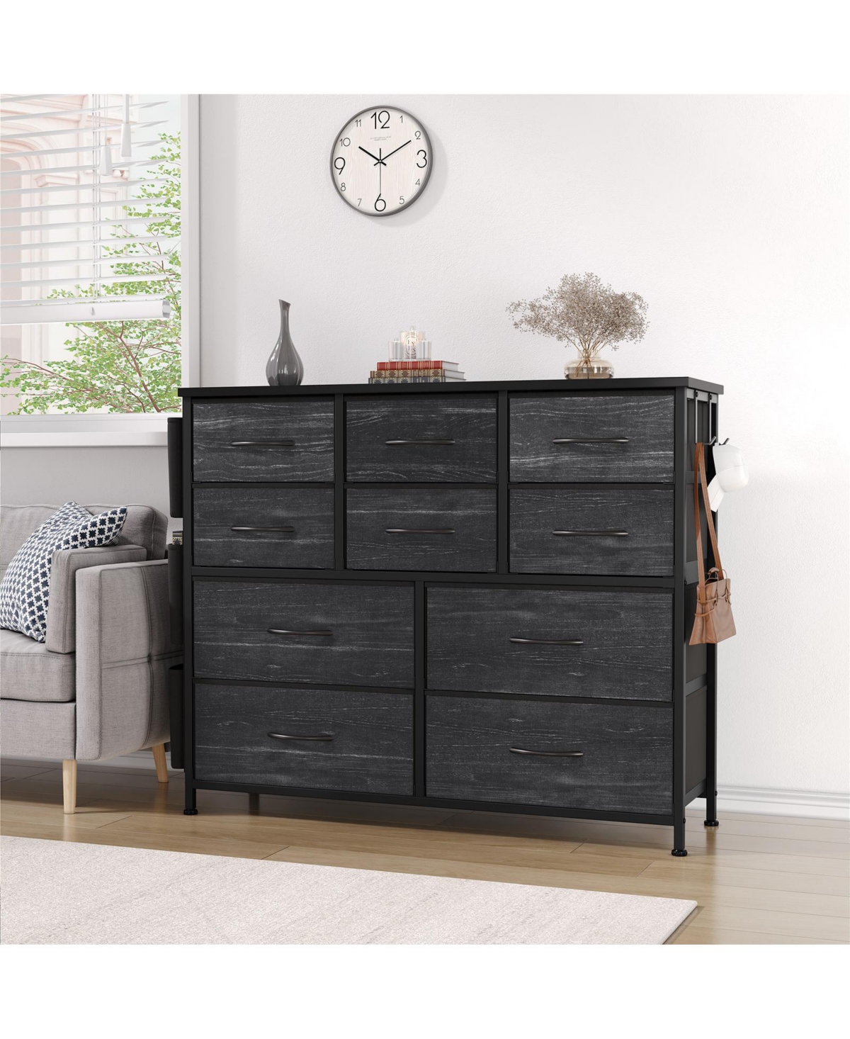 Click here for homfan 10 Drawer Dresser  39 Inch Steel and Fabric... prices