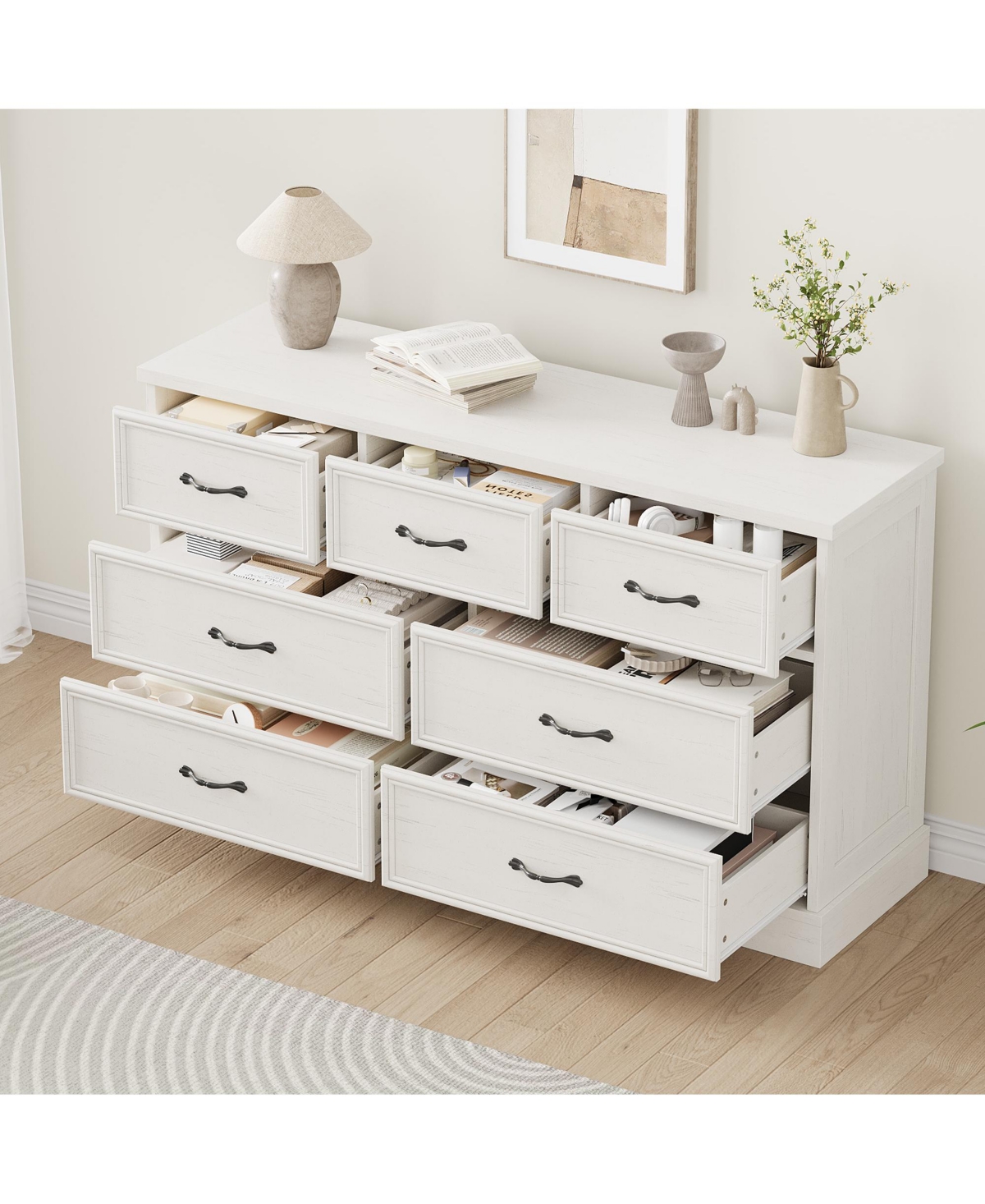 Click here for homfan 7 Drawer Dresser  55 Inch Wood Chest of Dra... prices