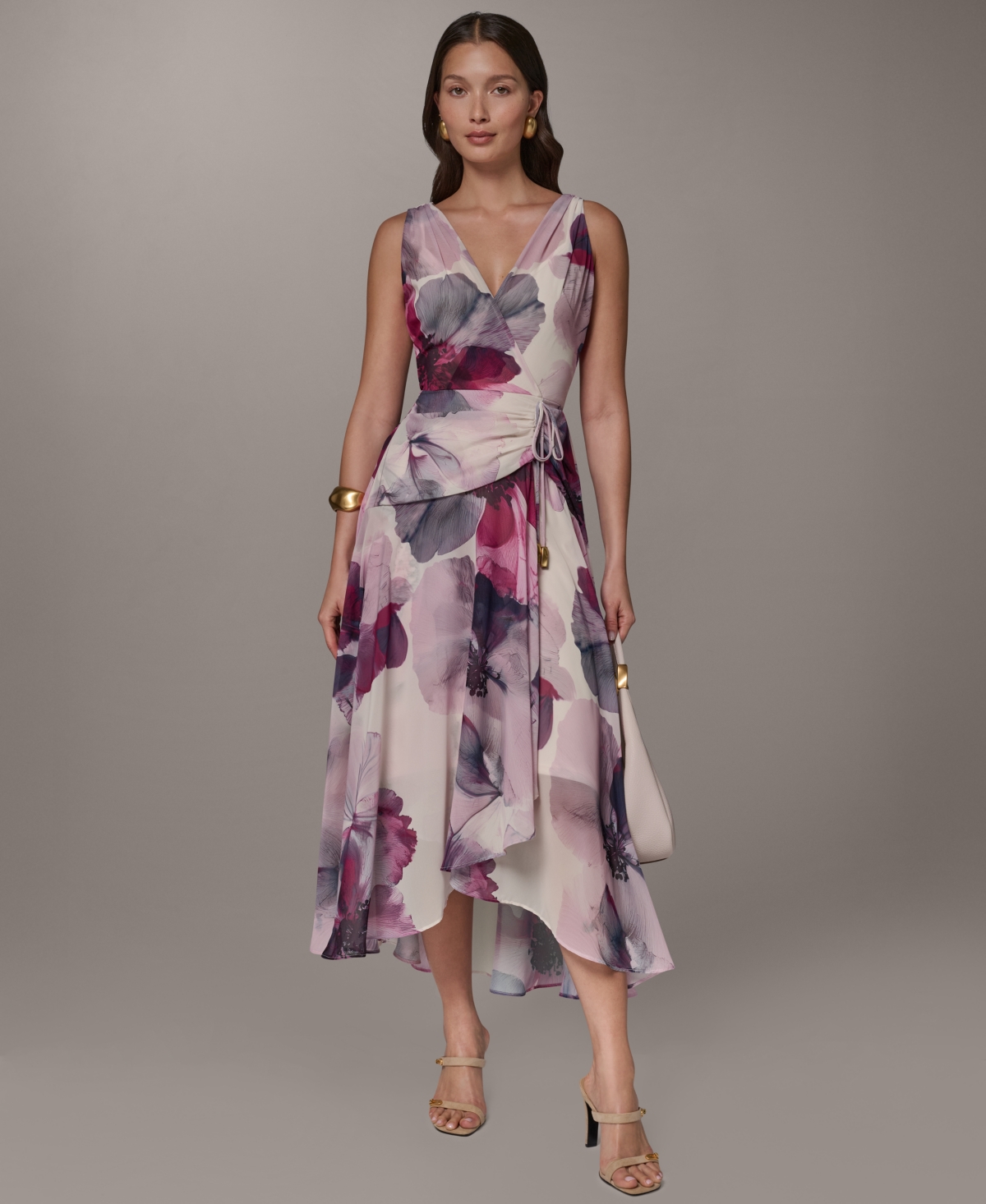 Click here for Donna Karan New York Petite Printed V-Neck High-Lo... prices