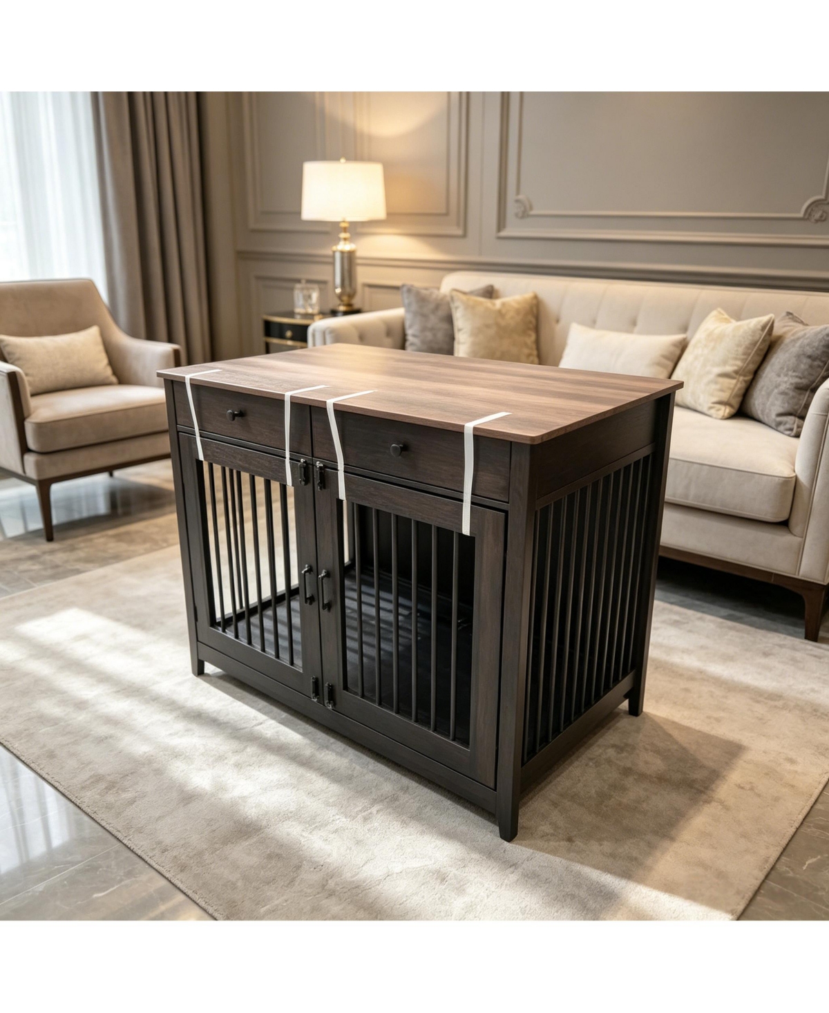 Click here for homfan Heavy Duty Dog Crate with Pull-Out Drawer -... prices