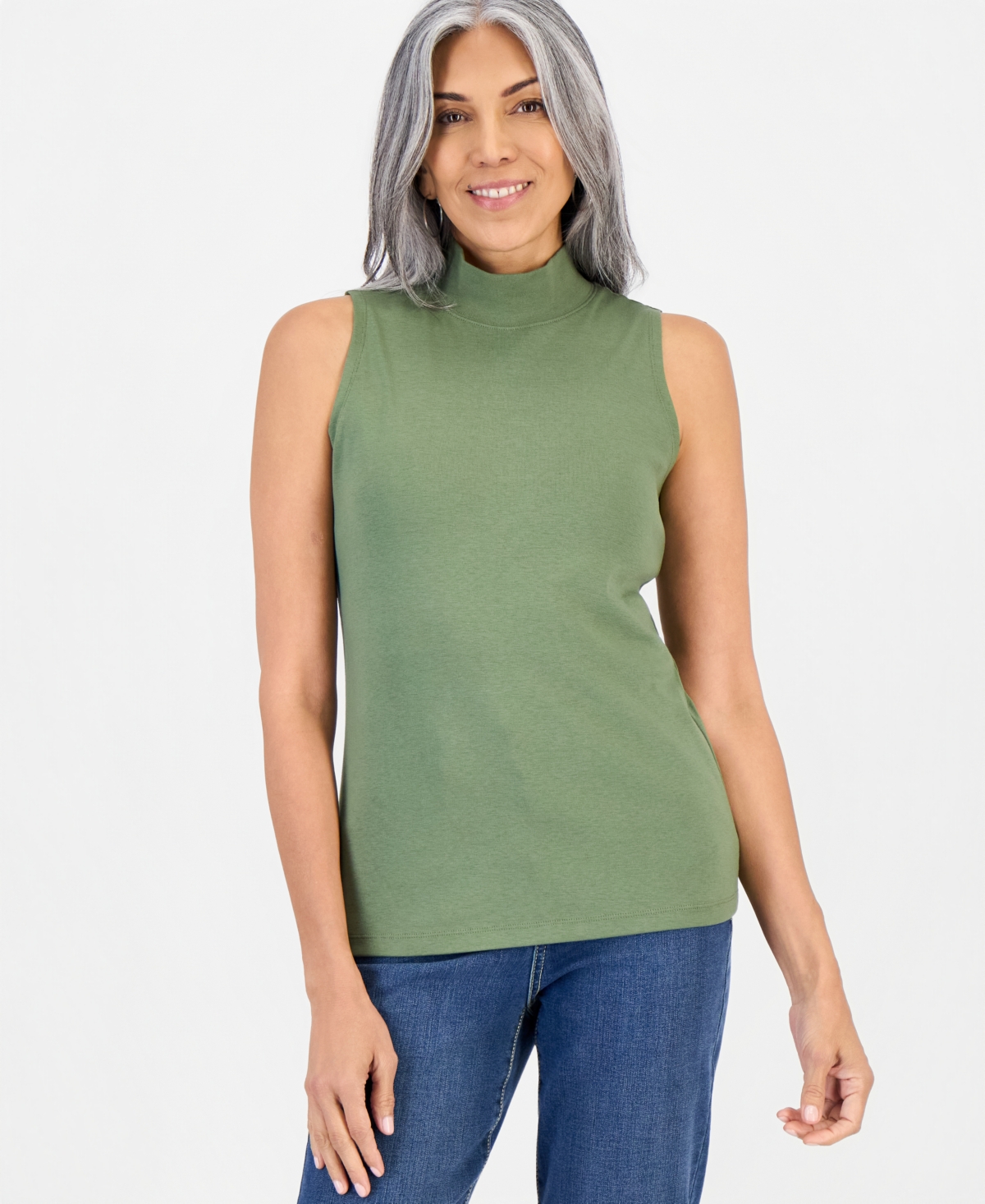 Click here for Style & Co Petite Mock Neck Tank Top  Macys Exclus... prices