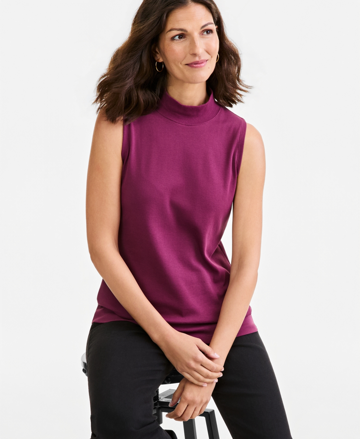 Click here for Style & Co Womens Cotton Mock-Neck Tank Top  Macys... prices