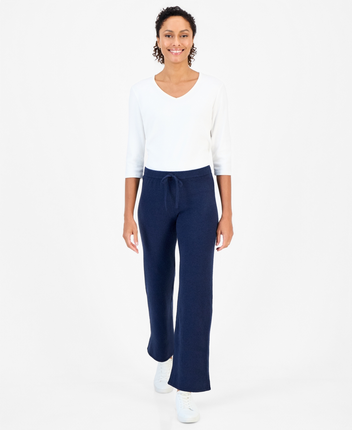 Click here for Style & Co Womens LuxSoft Wide-Leg Sweater Pull-On... prices