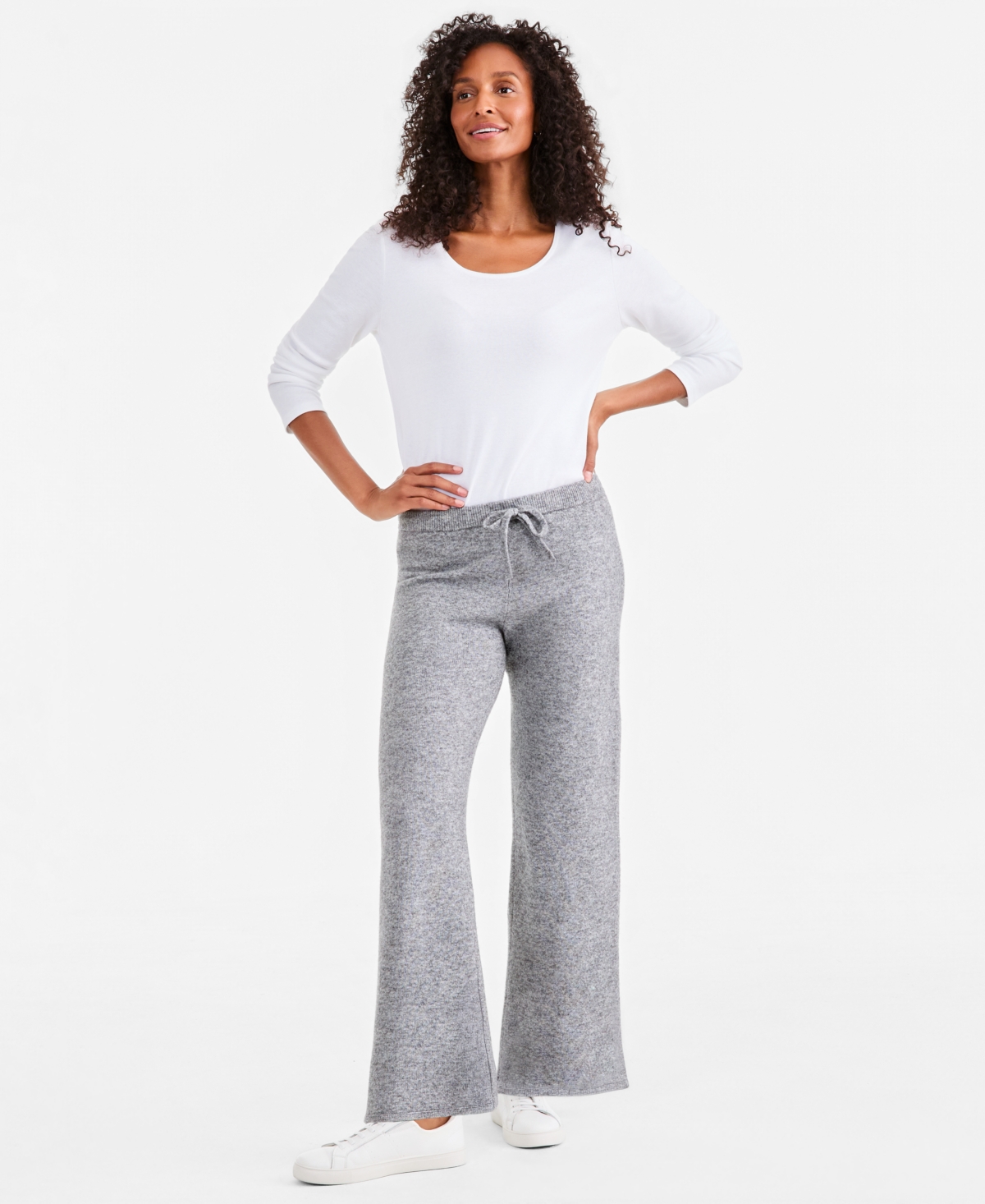 Click here for Style & Co Womens LuxSoft Wide-Leg Sweater Pull-On... prices