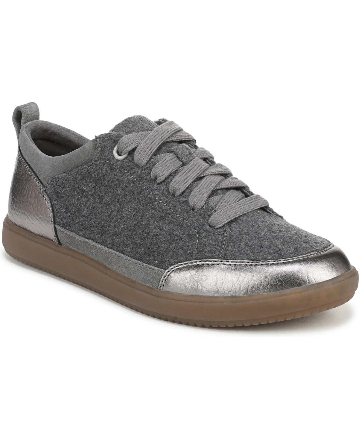 Click here for Vionic Womens Larkspur Lace Up Sneakers - Dark gre... prices