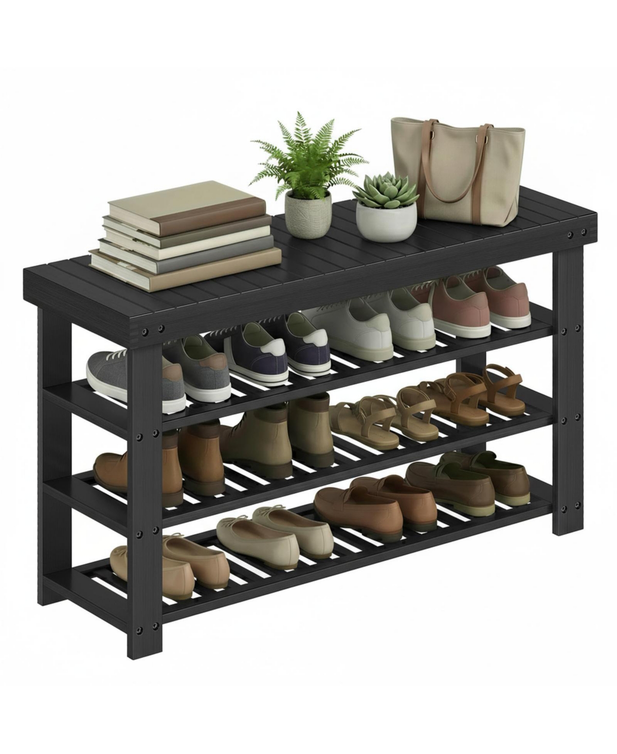 Click here for Yigii Shoe Rack Bench 4 Tier Storage Organizer Bam... prices