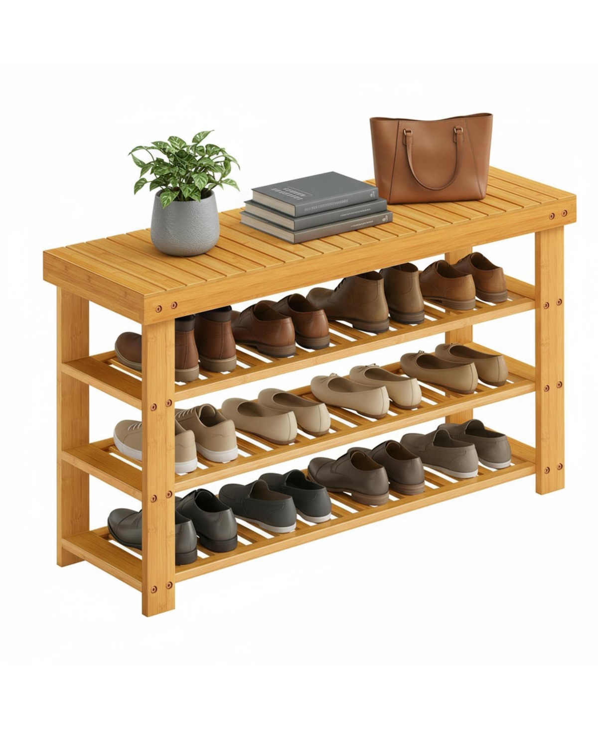 Click here for Yigii Shoe Rack Bench 4 Tier Storage Organizer Bam... prices