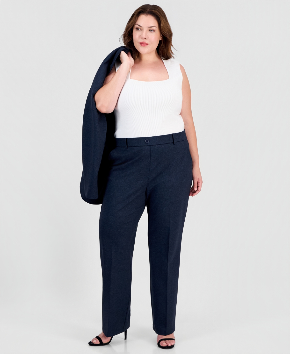 Click here for Kasper Plus Size Pull-On Mid-Rise Compression Pant... prices