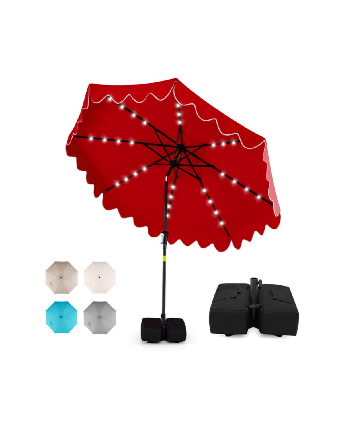 Click here for Gouun 9-Foot Solar Led Patio Umbrella with Weighte... prices