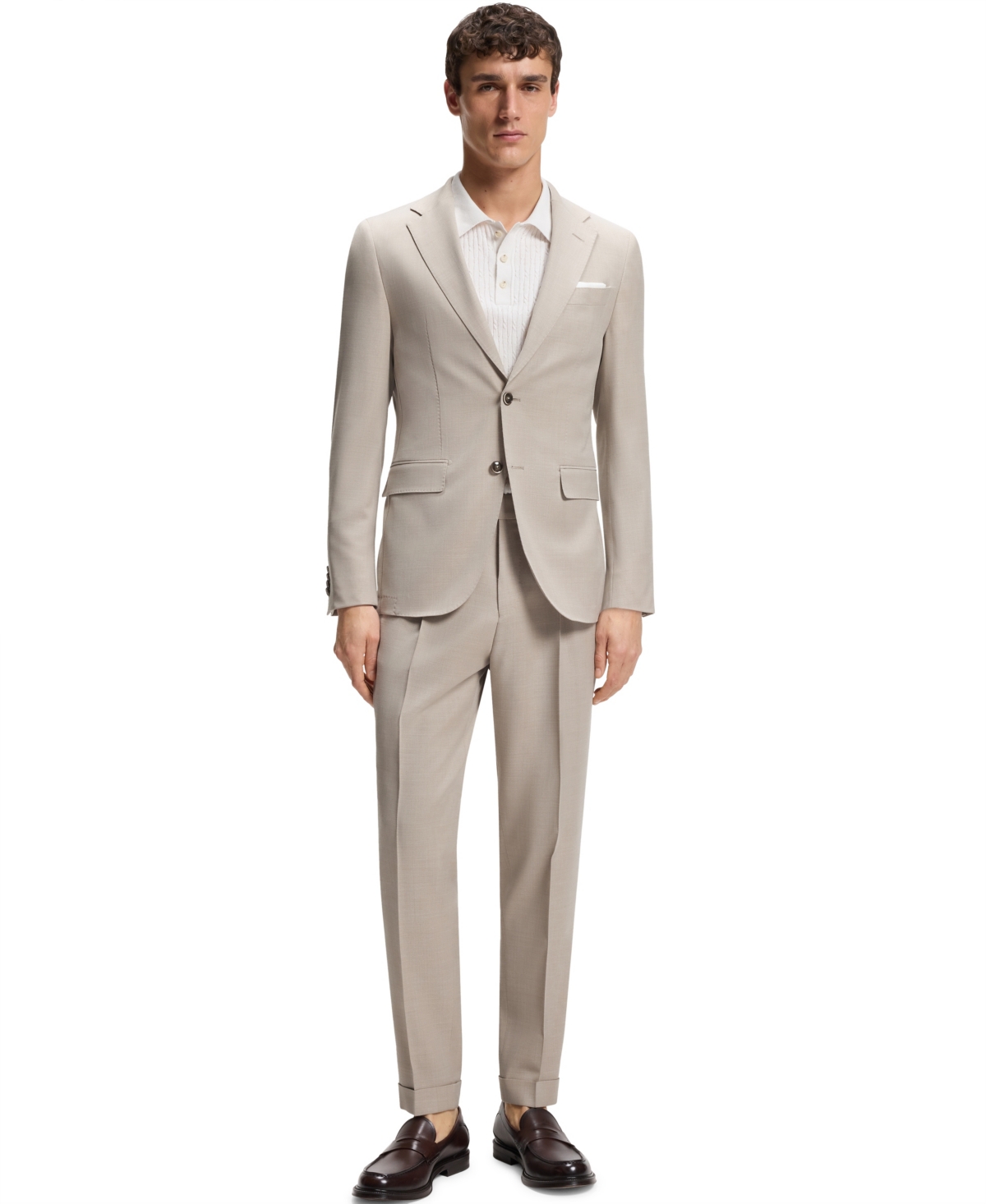 Click here for Boss by Hugo Boss Mens Wool Silk Two-Piece Slim-Fi... prices