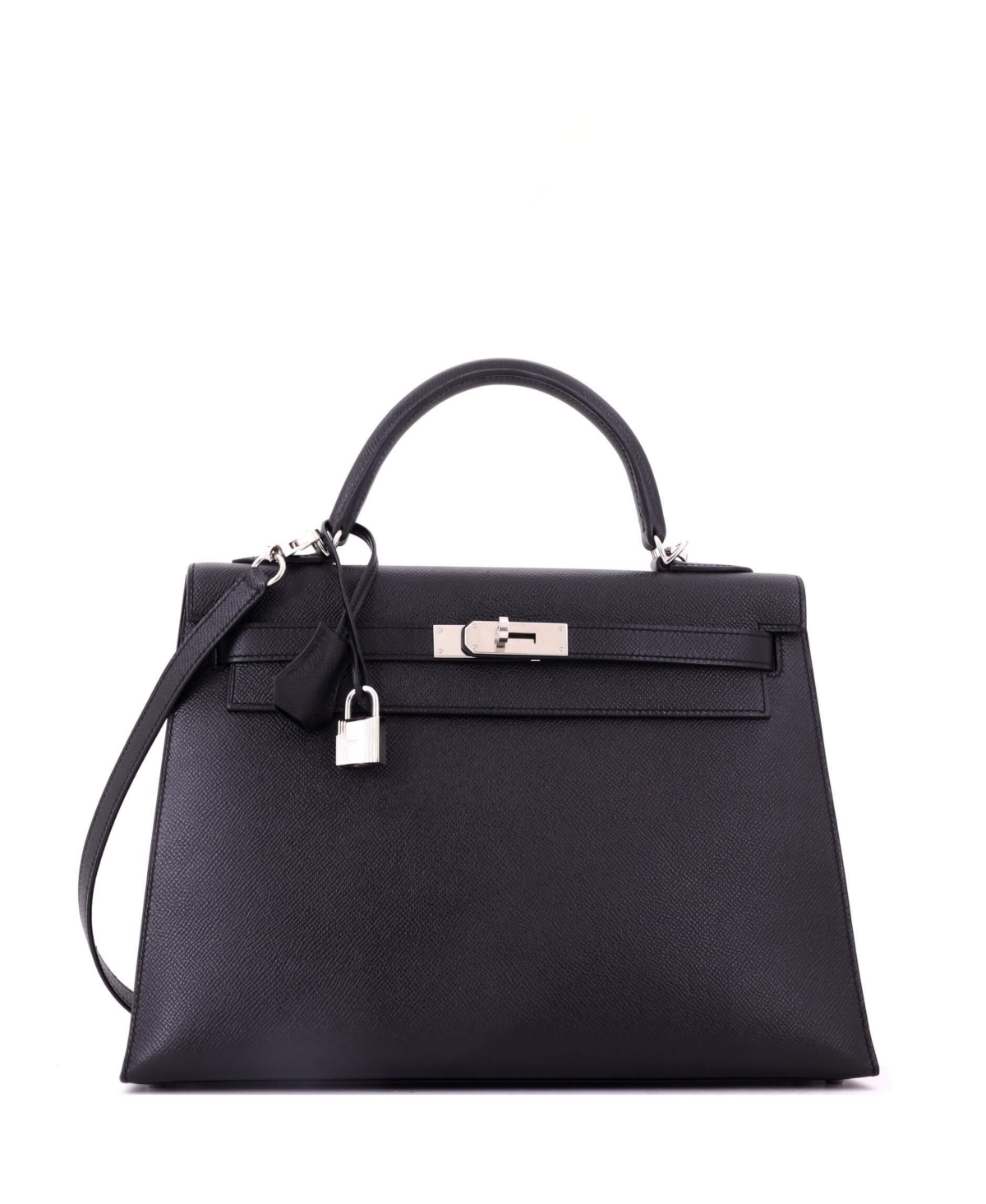 Click here for Pre-Owned HERMES Kelly 32 Handbag Black Epsom with... prices
