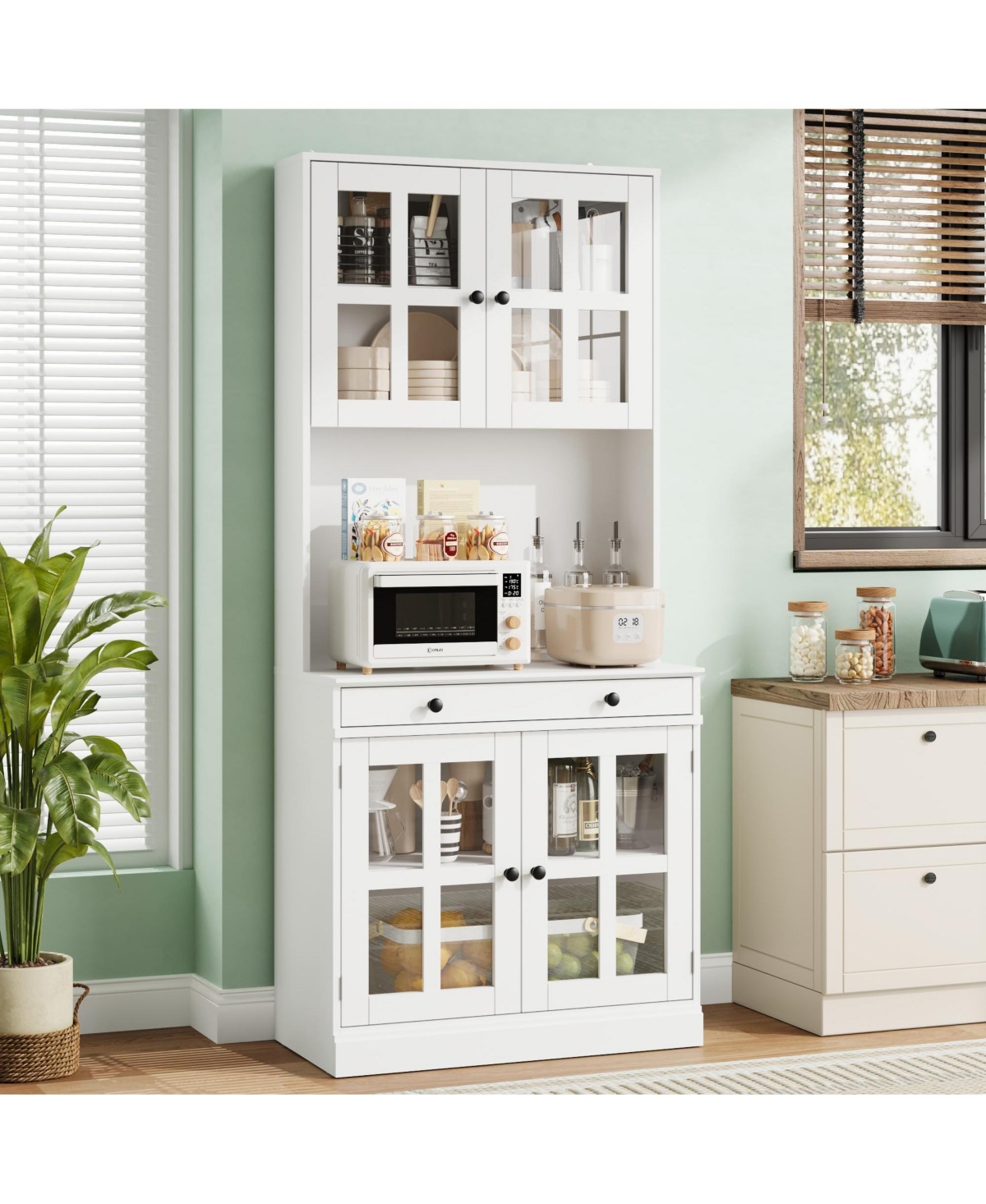 Click here for homfan 72 Inch Kitchen Pantry Cabinet with Glass D... prices