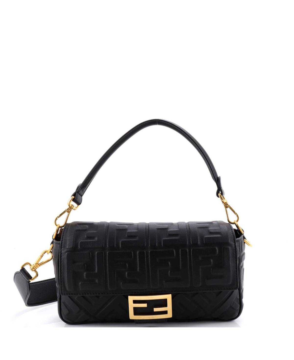 Click here for Pre-Owned Fendi Medium Baguette Nm Bag Zucca Embos... prices