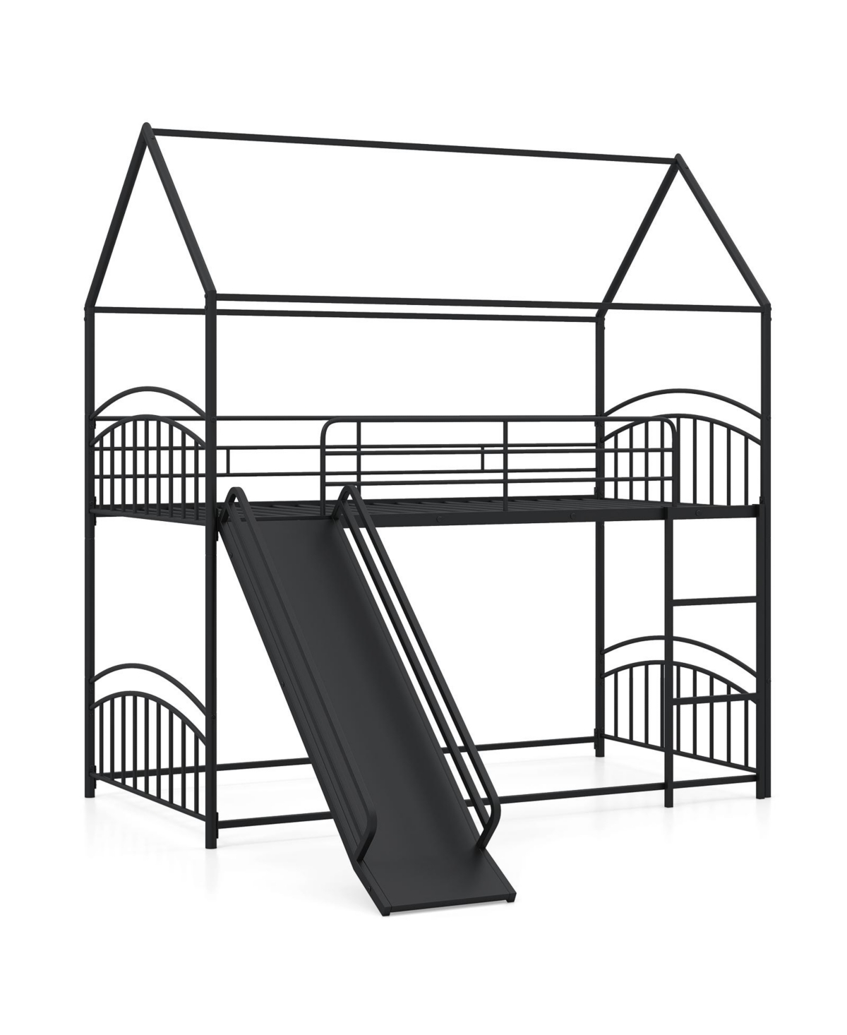 Click here for Gymax House Bunk Bed Frame with Metal Slats Revers... prices