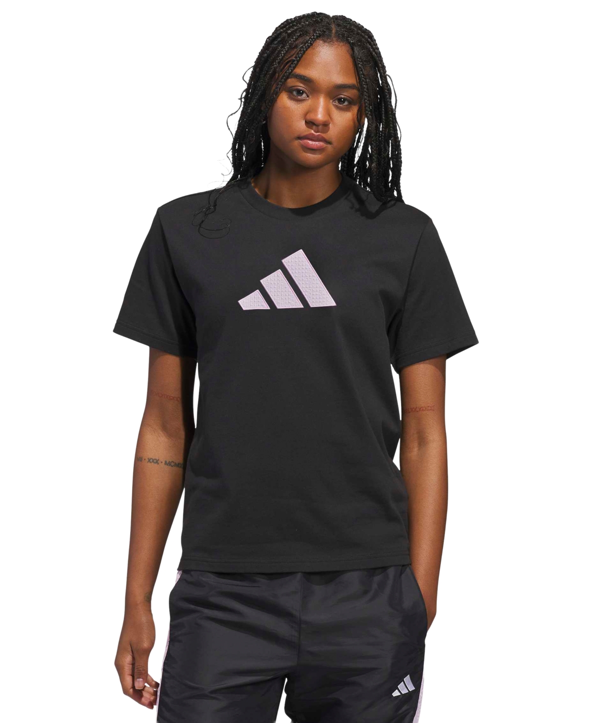 Click here for adidas Womens Gingham Big Logo Graphic Crewneck Co... prices