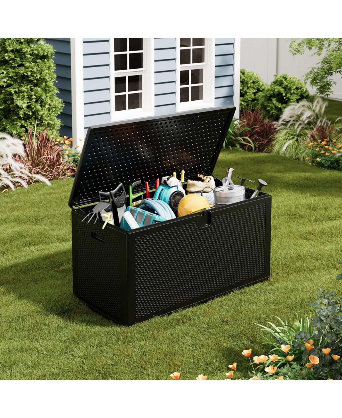Click here for homfan 150 Gallon Large Resin Deck Box - Waterproo... prices