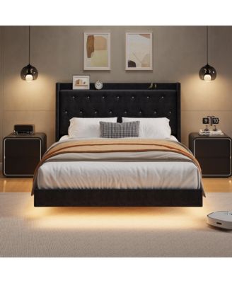 Click here for Homfan Bed Frame With Led Lights Upholstered Headb... prices