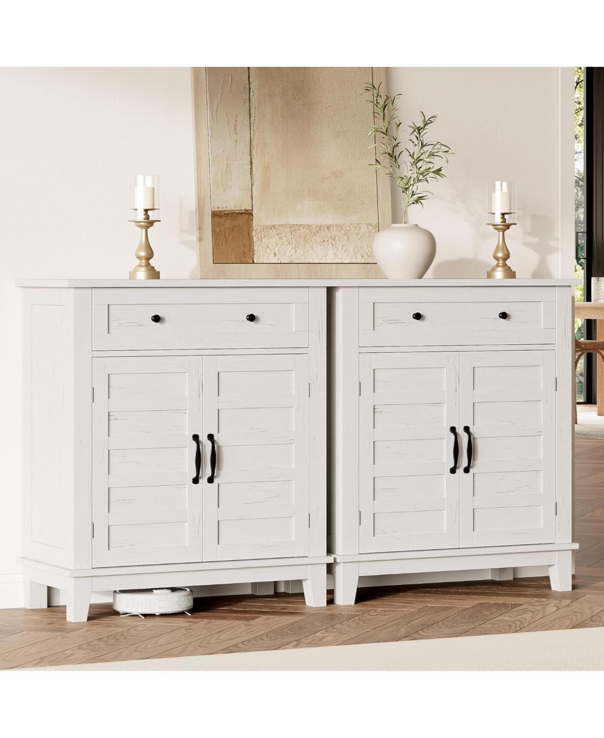 Click here for homfan 2 Piece Farmhouse Sideboard Buffet Cabinet... prices