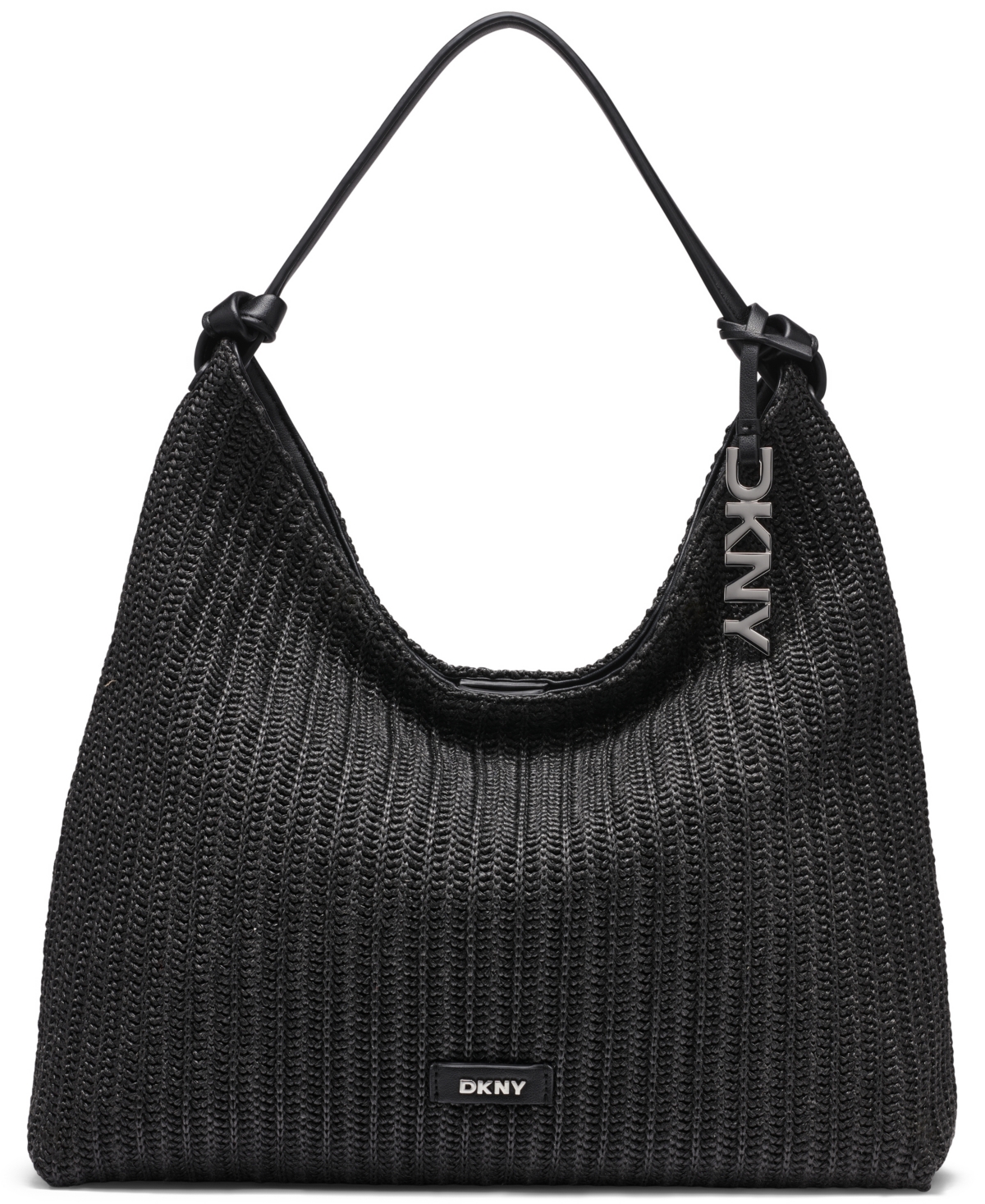 Click here for Dkny Paula Polyurethane Large Hobo Handbag - Black... prices