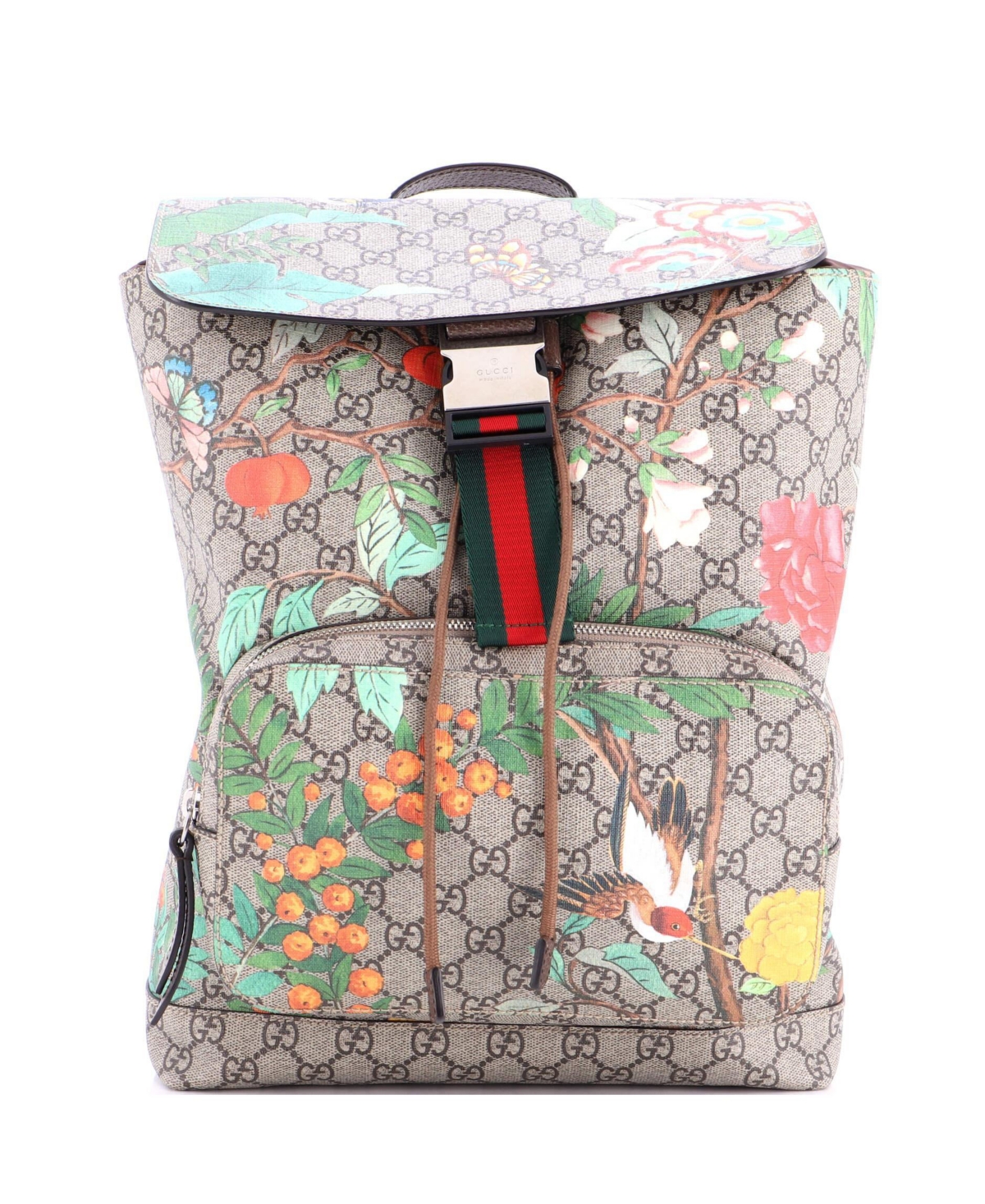Click here for Pre-Owned Gucci Medium Buckle Backpack Tian Print... prices
